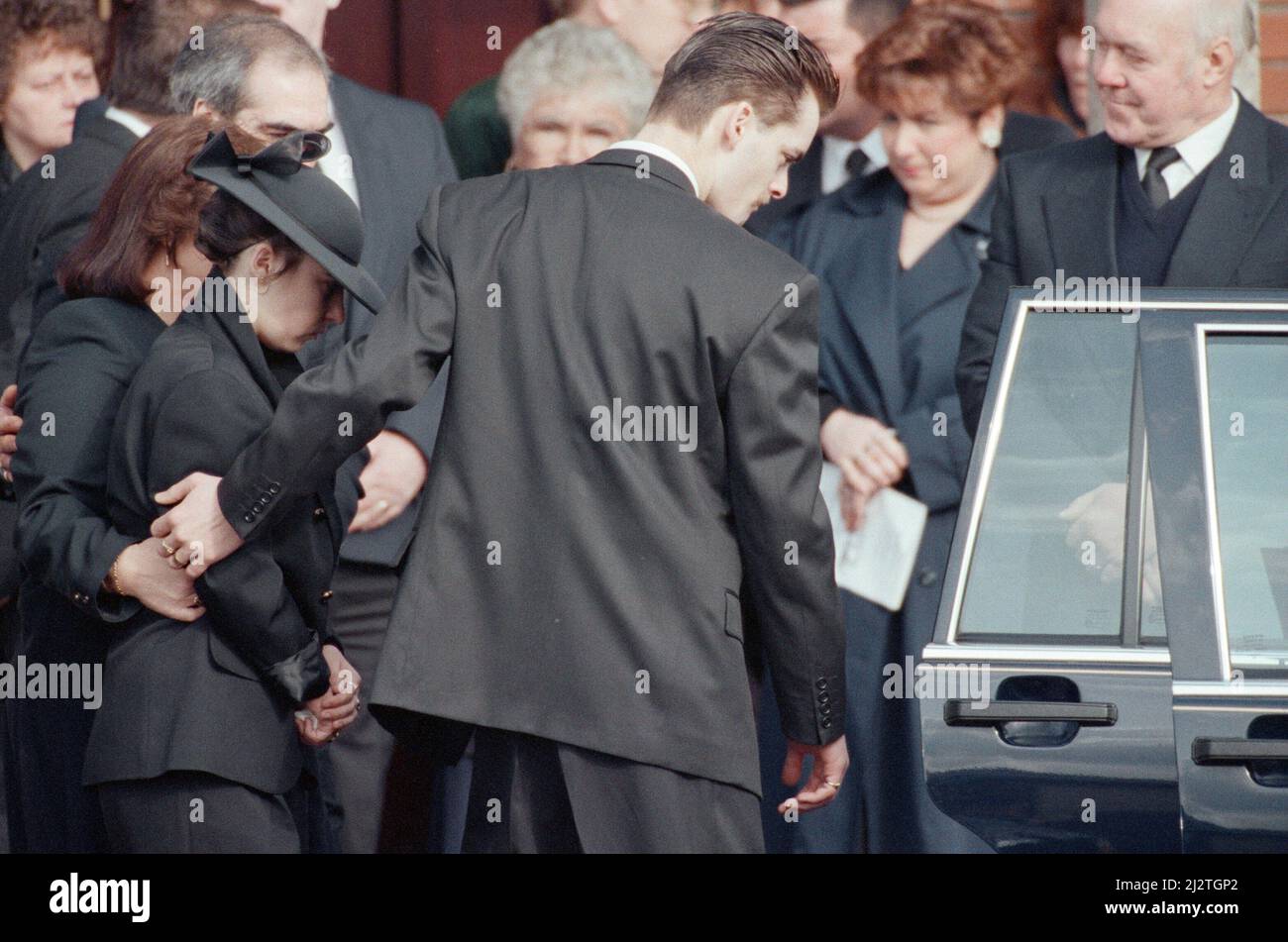 The funeral of James Bulger, Sacred Heart Church, Kirkby. Denise Bulger ...