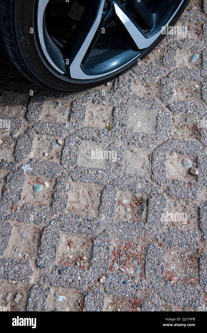 Permeable pavement on a residential city street allows stormwater ...