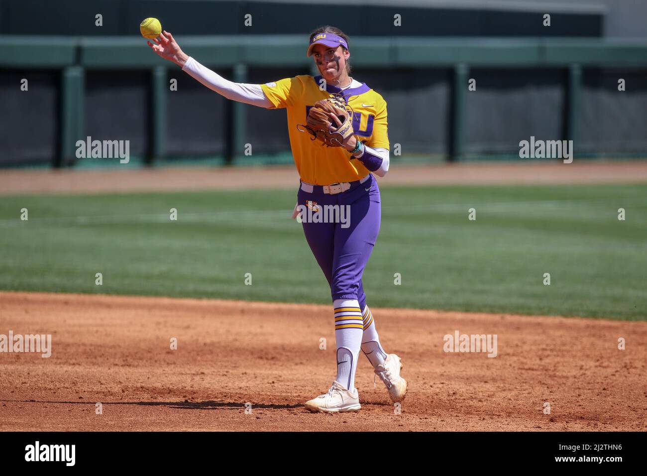 Baton Rouge, LA, USA. 3rd Apr, 2022. LSU's Taylor Pleasants (17) makes ...