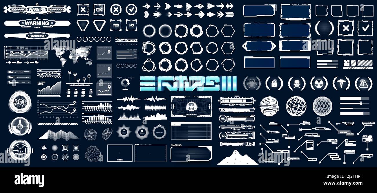 HUD box digital elements for futuristic UI, UX and GUI projects Stock ...