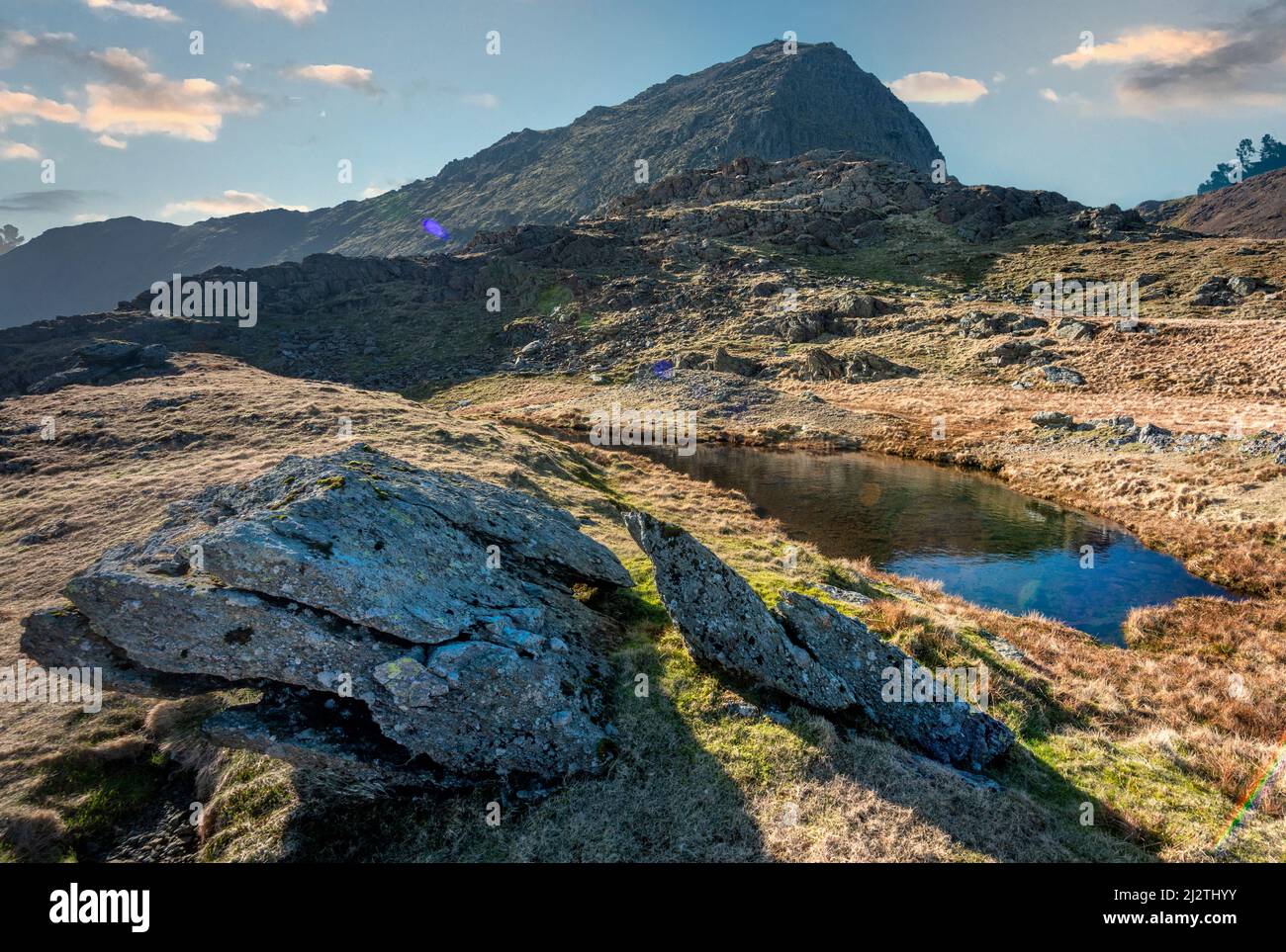 Snowdonia National Park,sunny weather in mid-March,looking up at mount ...