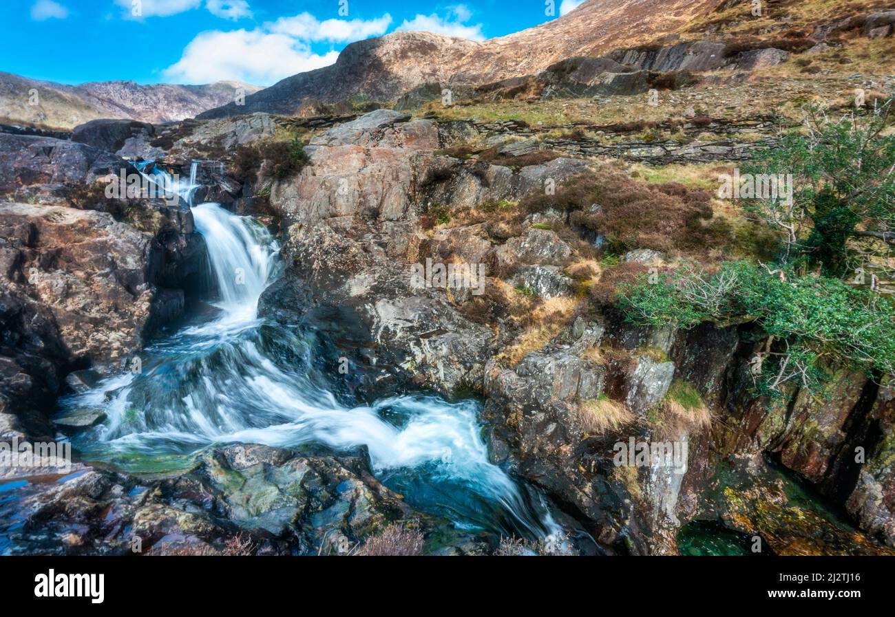Clear fresh mountain spring water,flowing down from the Welsh ...