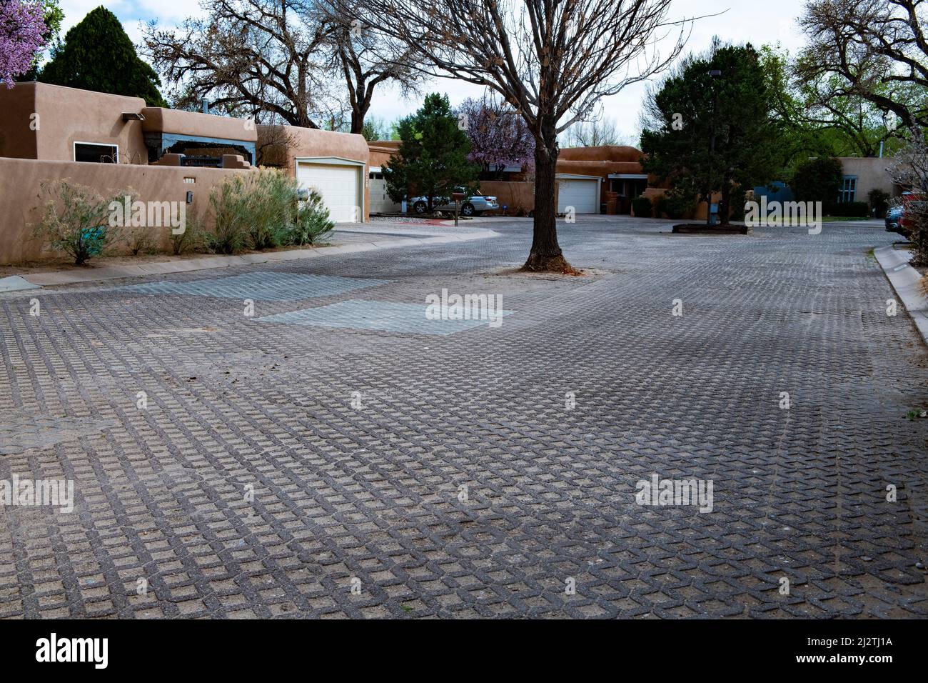 Permeable pavement on a residential city street allows stormwater ...
