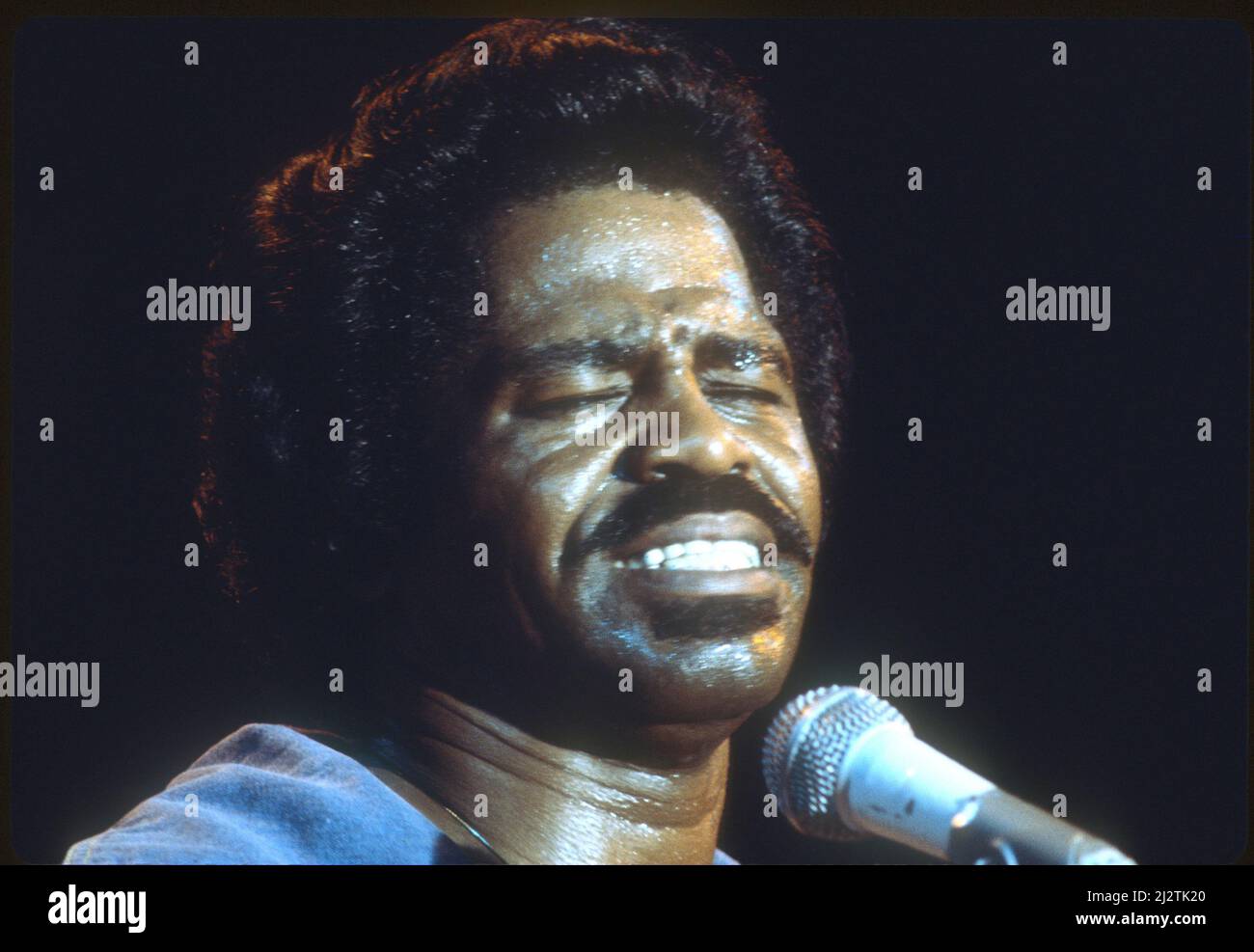 James Brown Live in concert, performing in 1977 Credit: Jeffrey Mayer ...