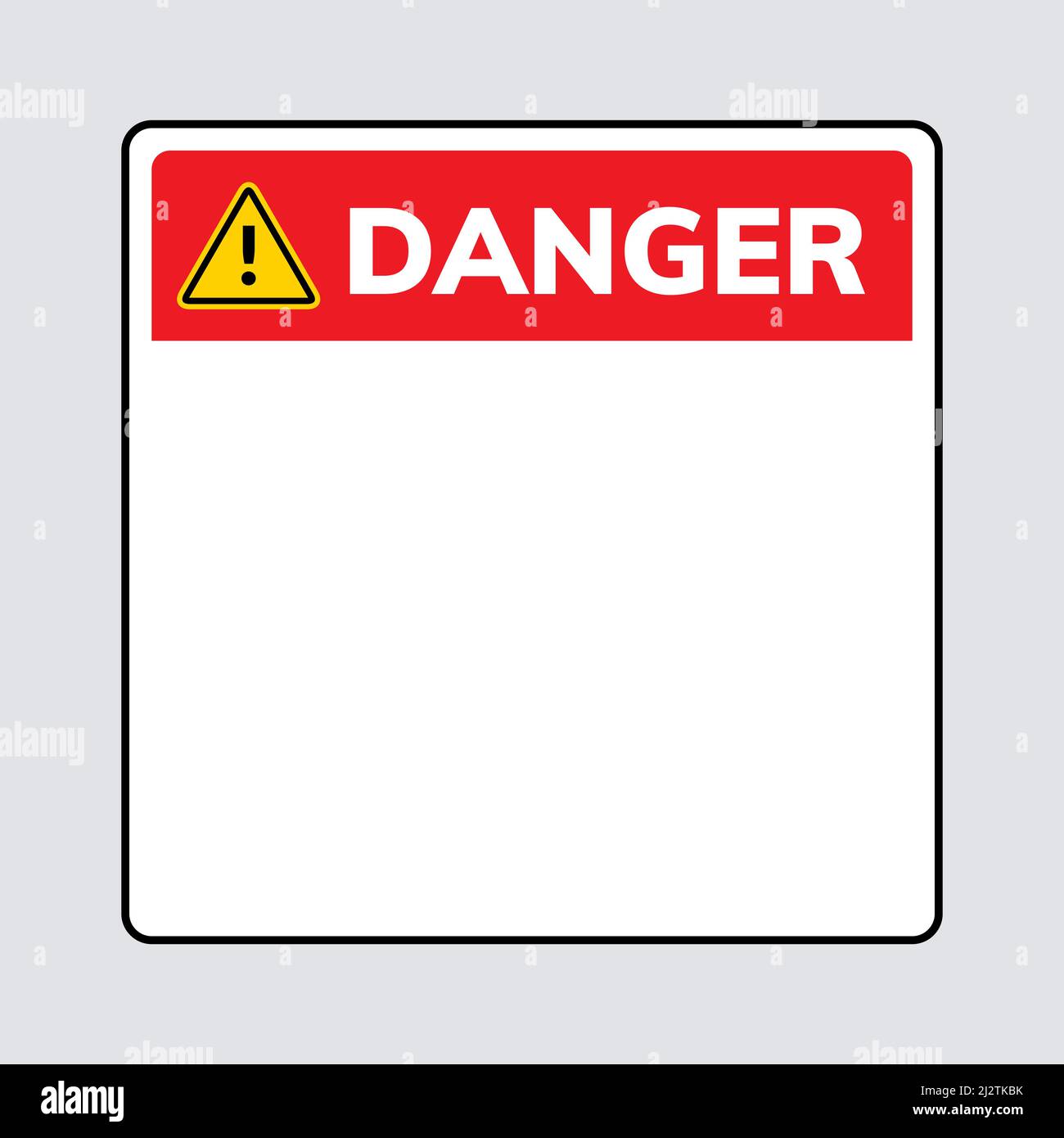 Warning danger vector sign board icon. Metal hazard warning blank board ...