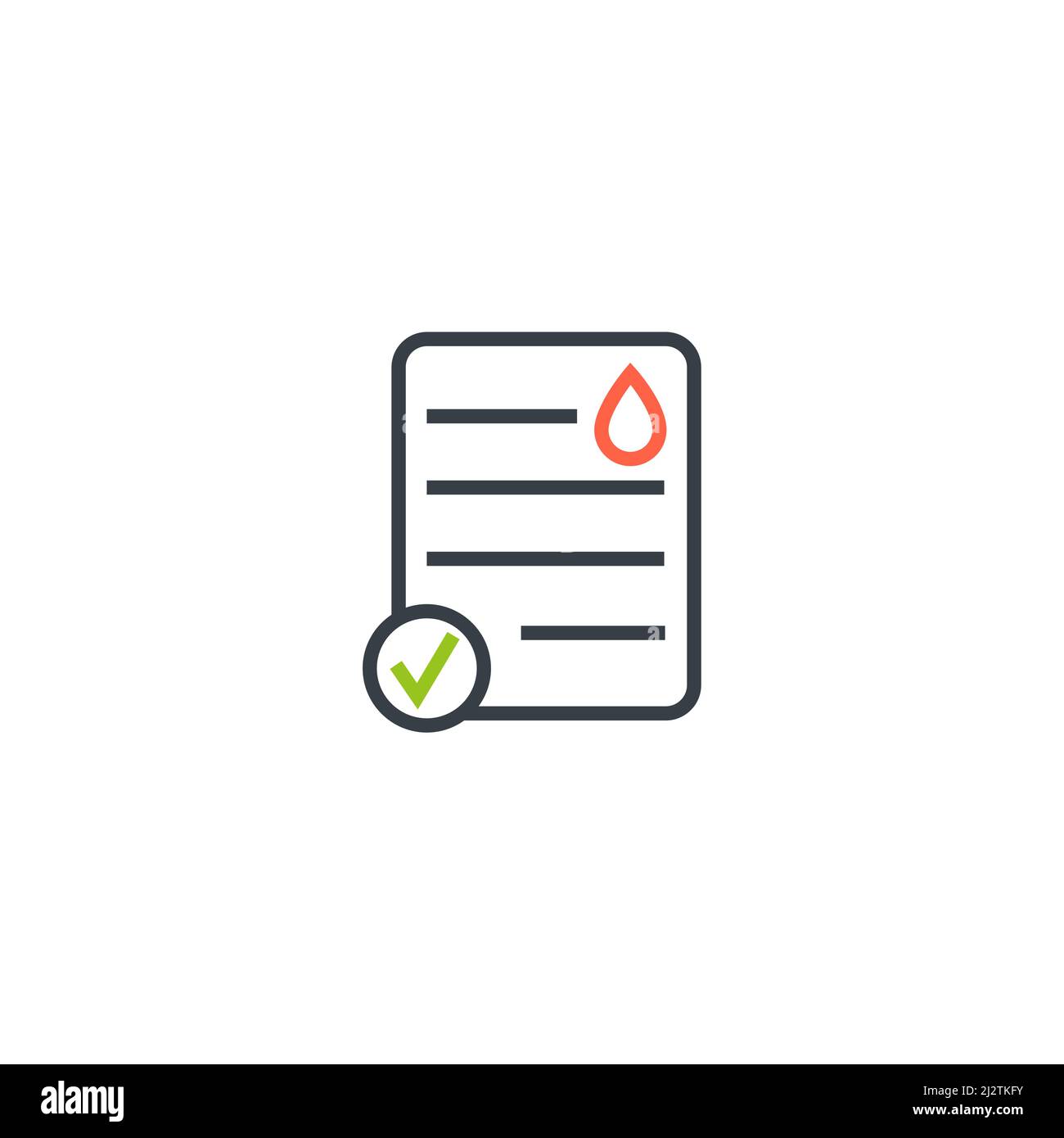 Blood test result lab report health vector icon. Medical checklist ...