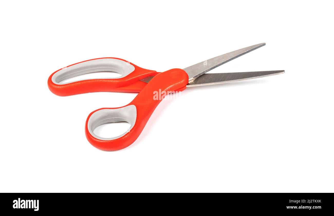 red scissors isolated on a white background Stock Photo - Alamy