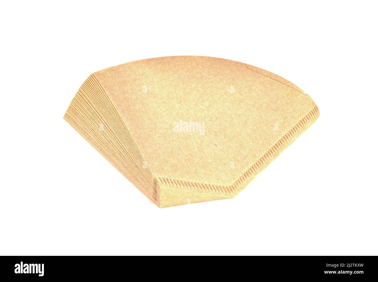 Unbleached brown coffee filter isolated on white background Stock Photo ...
