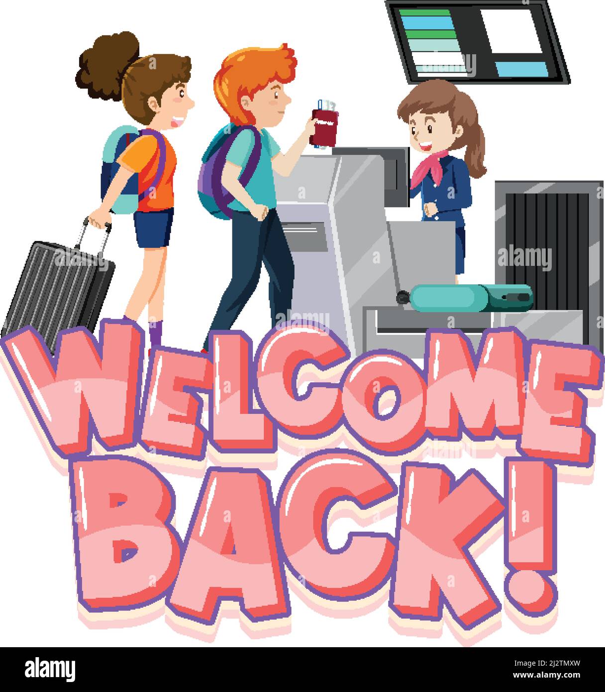 Welcome back hand drawn lettering logo illustration Stock Vector Image ...