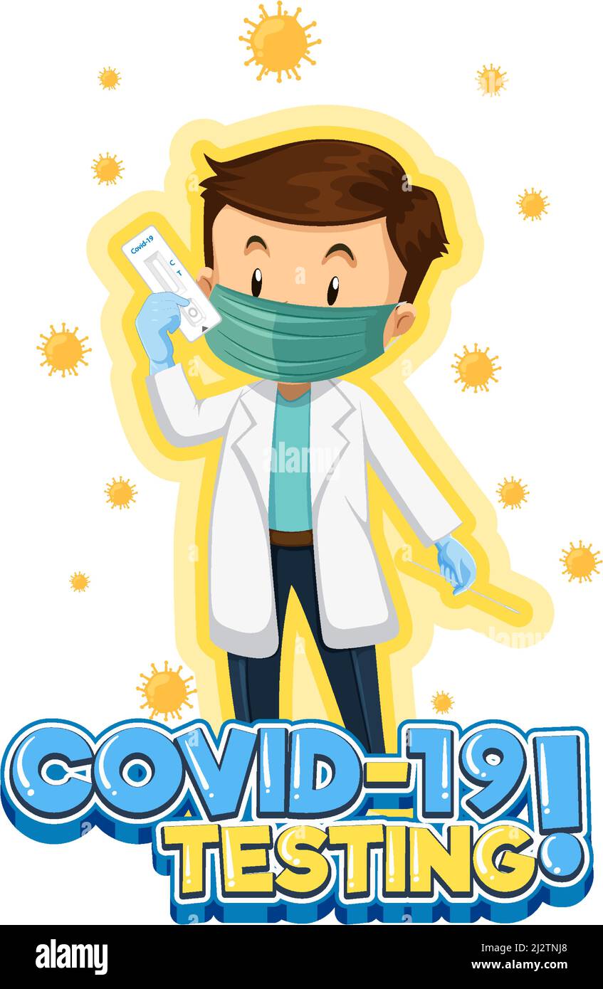 Covid 19 testing with antigen test kit illustration Stock Vector Image ...
