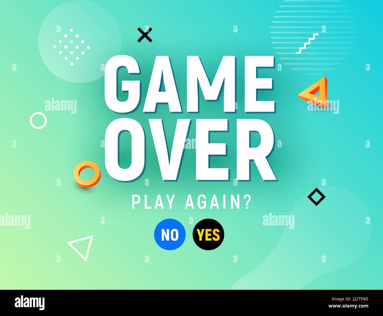 Game over vector video game screen background. Geometric game over ...