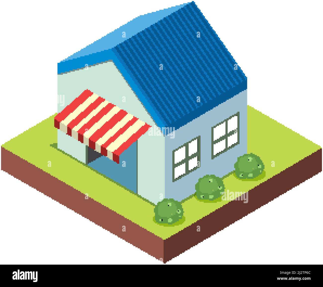 Isometric retail building on white background illustration Stock Vector ...