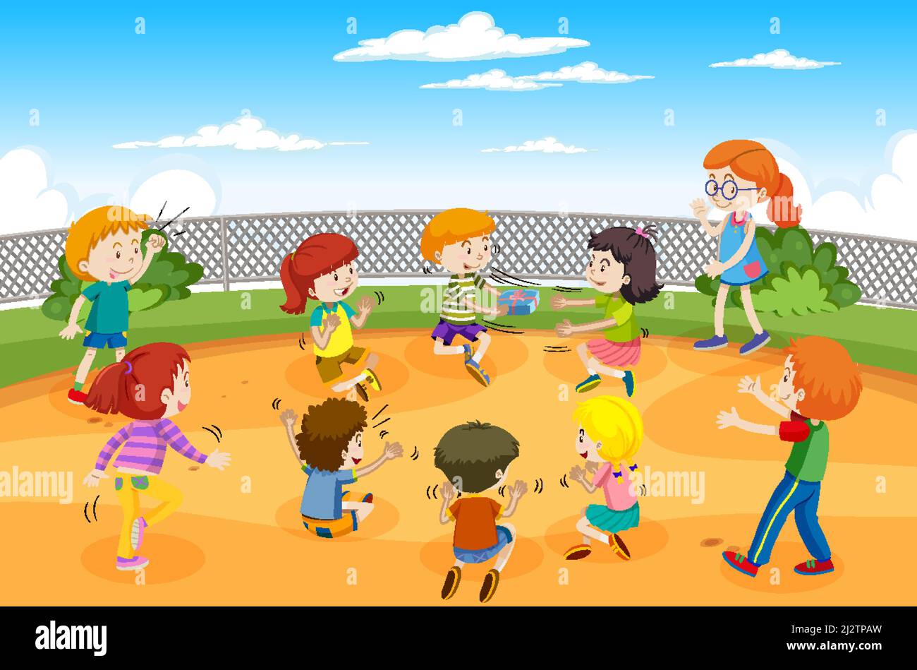 Kids doing physical activity illustration Stock Vector Image & Art - Alamy