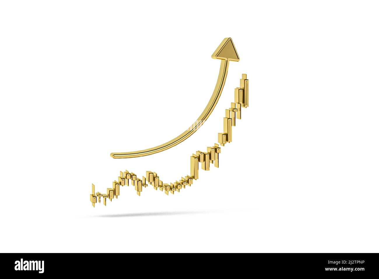 Golden 3d candlestick chart icon isolated on white background - 3d ...