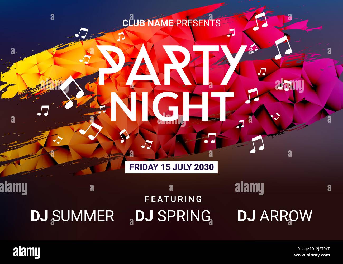 Dance music night poster background. Night club music concert DJ flyer ...