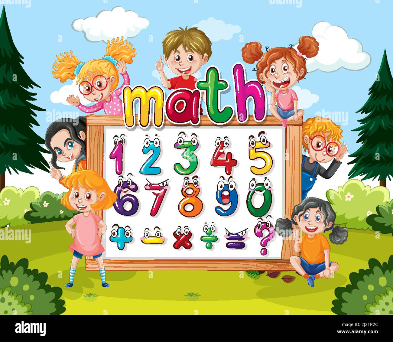 Counting number 0 to 9 for kids illustration Stock Vector Image & Art ...