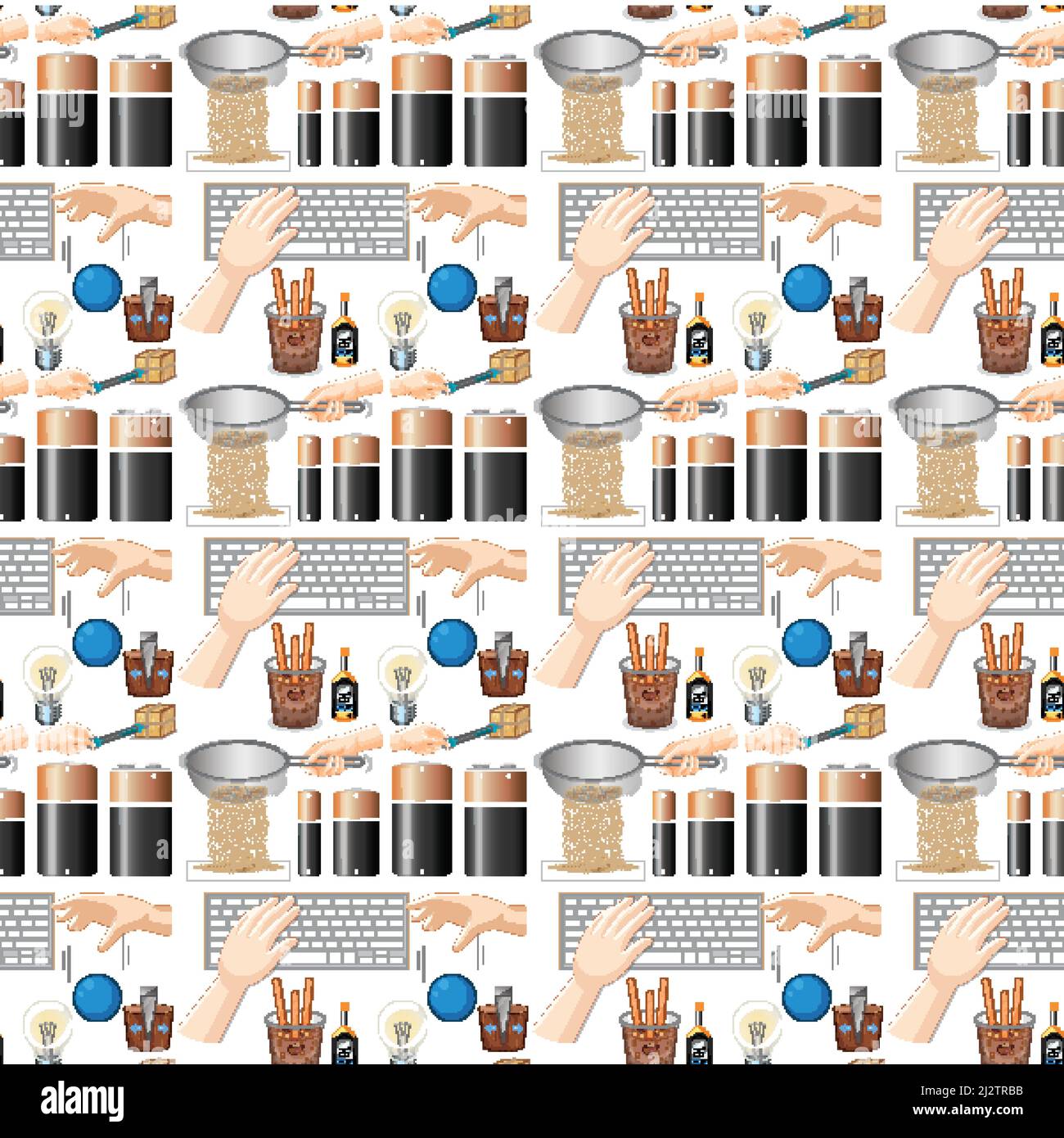 Seamless background with science equipments illustration Stock Vector ...