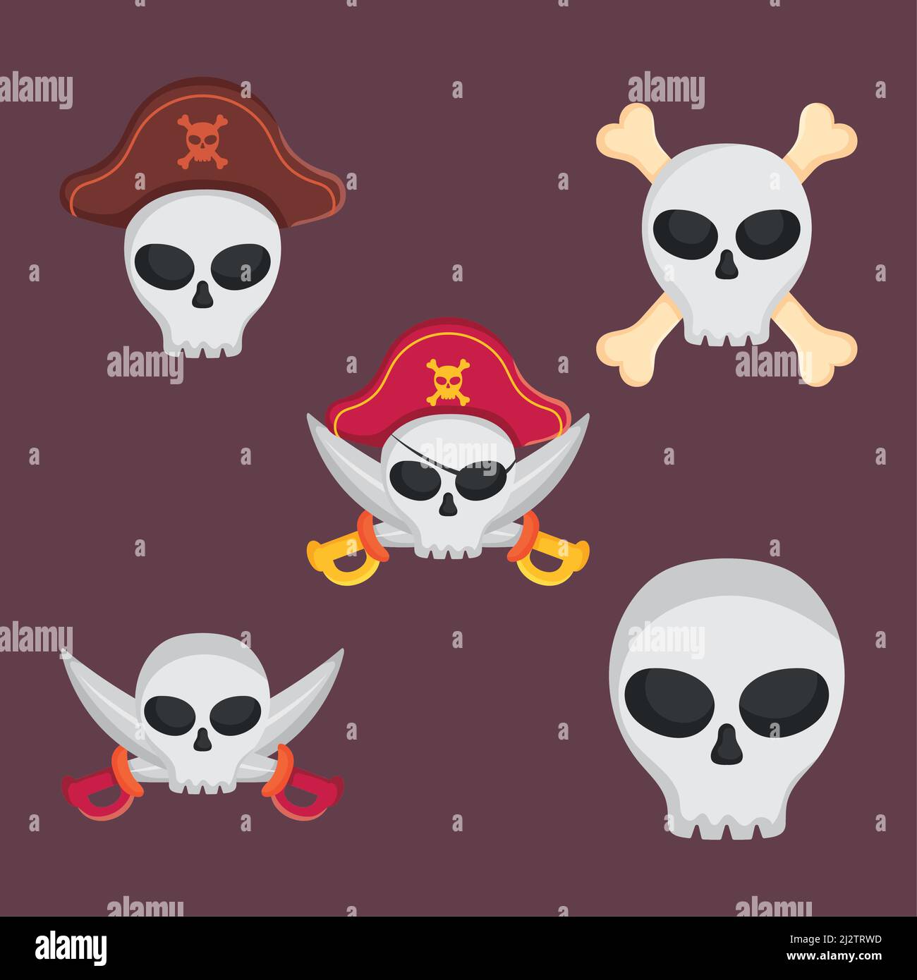 pirate skulls icon set Stock Vector Image & Art - Alamy