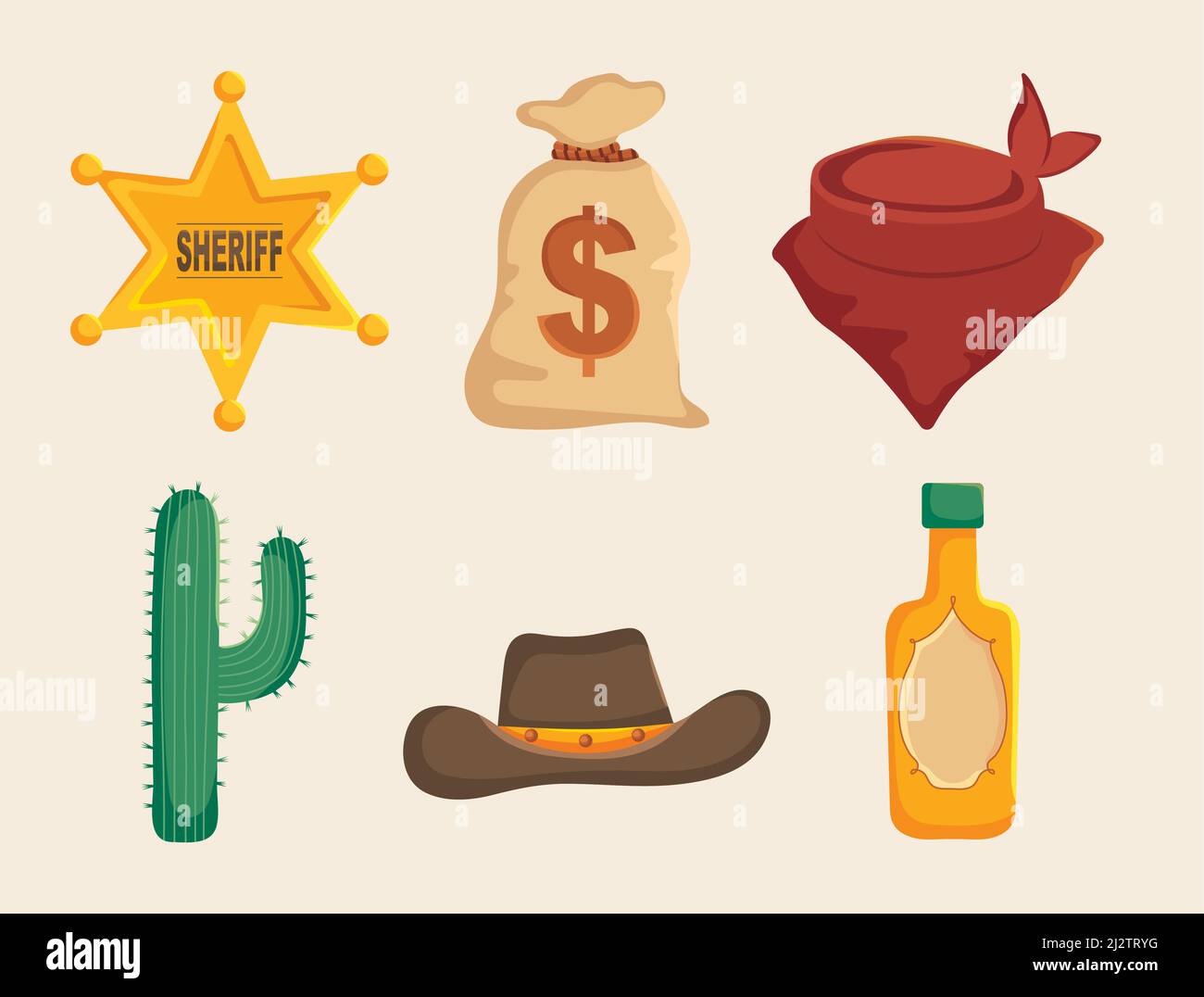 wild west icon collection Stock Vector Image & Art - Alamy