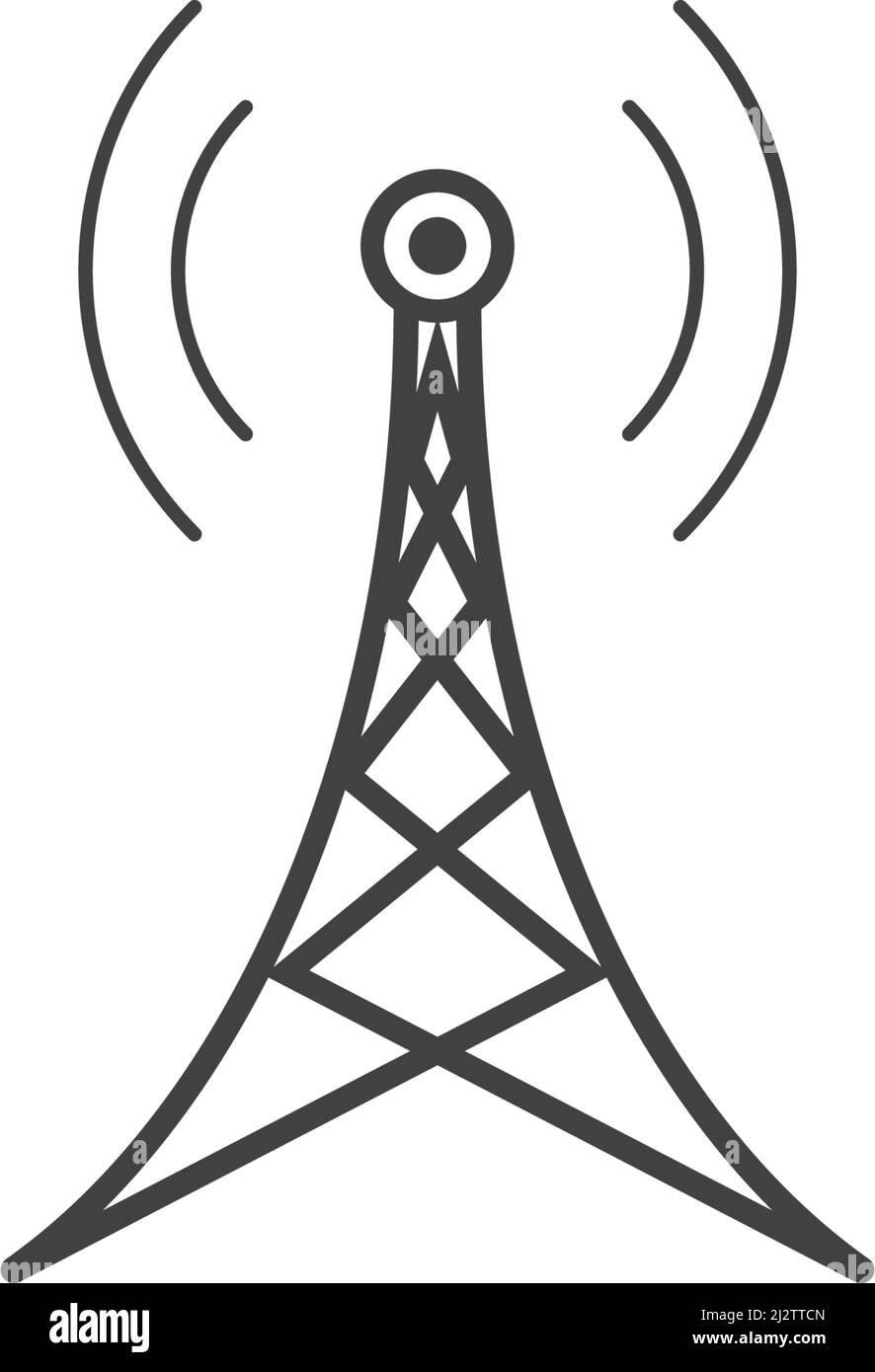 Wireless tower logo illustration vector icon flat design Stock Vector ...