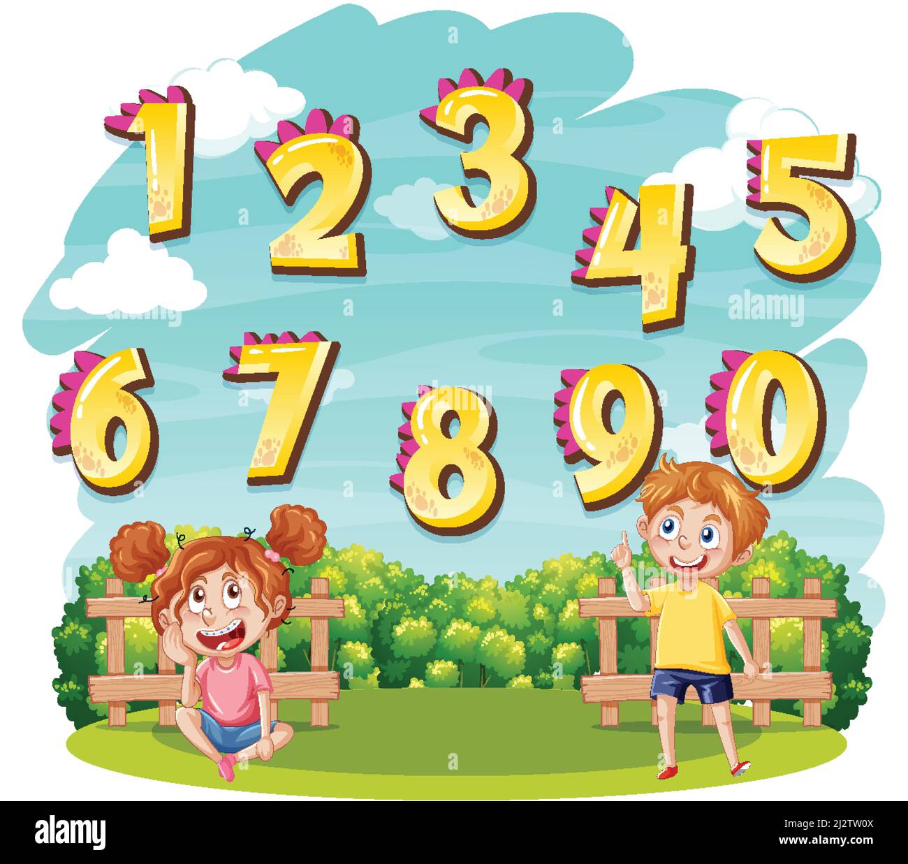 Counting number 1 to 10 for kids illustration Stock Vector Image & Art ...
