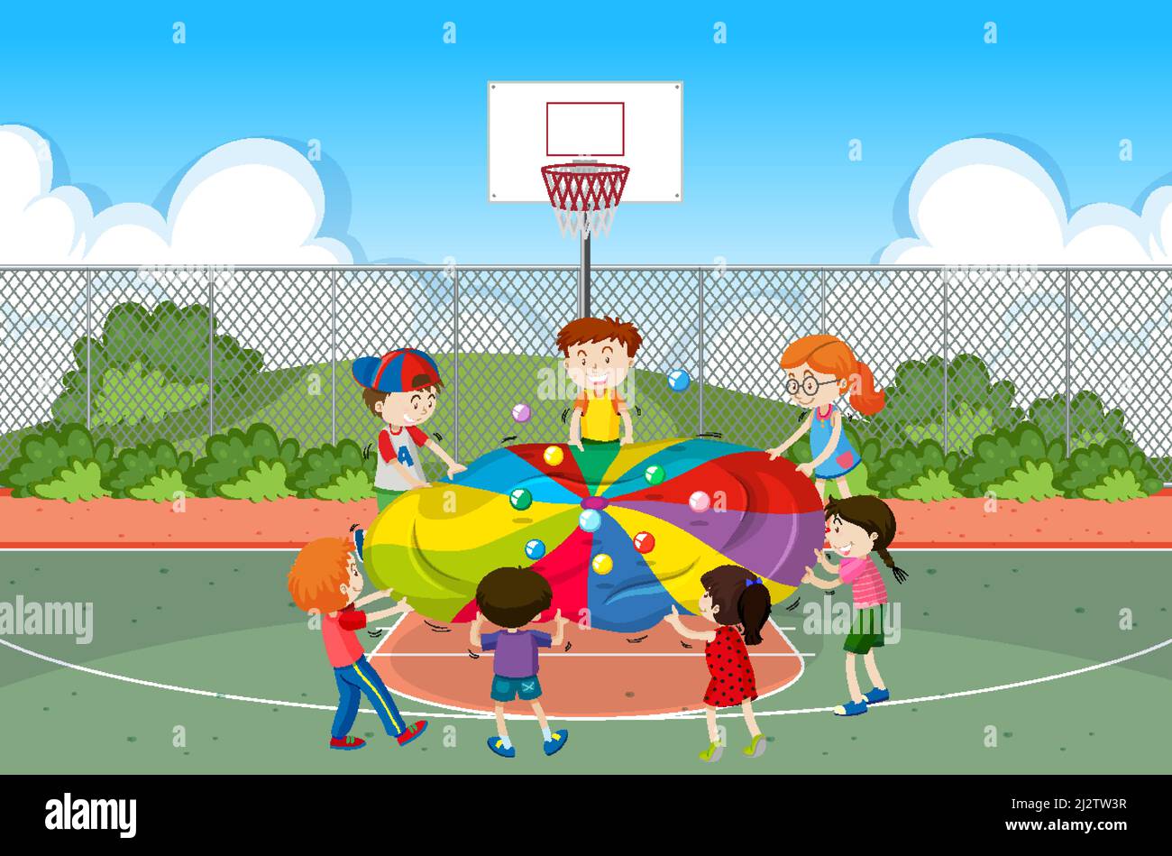 Kids doing physical activity illustration Stock Vector Image & Art - Alamy