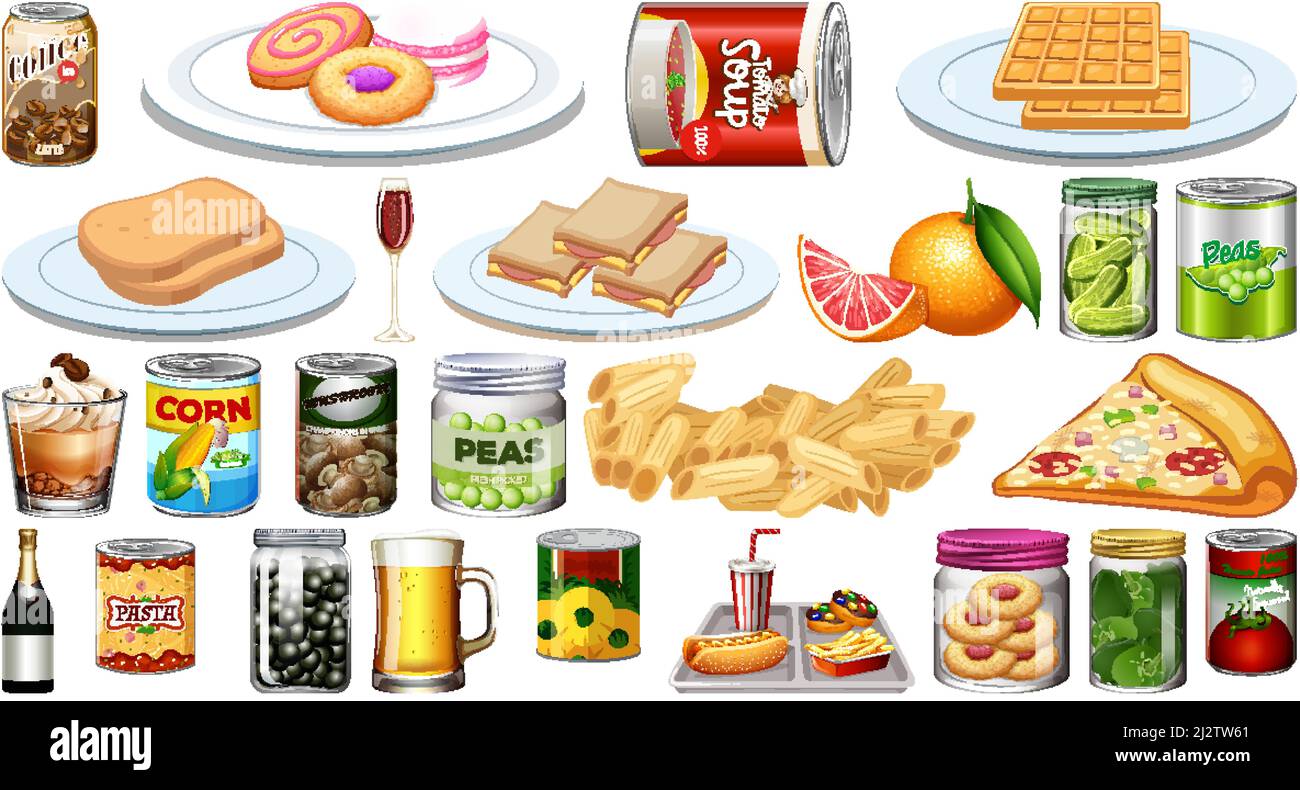 Set of different foods illustration Stock Vector Image & Art - Alamy