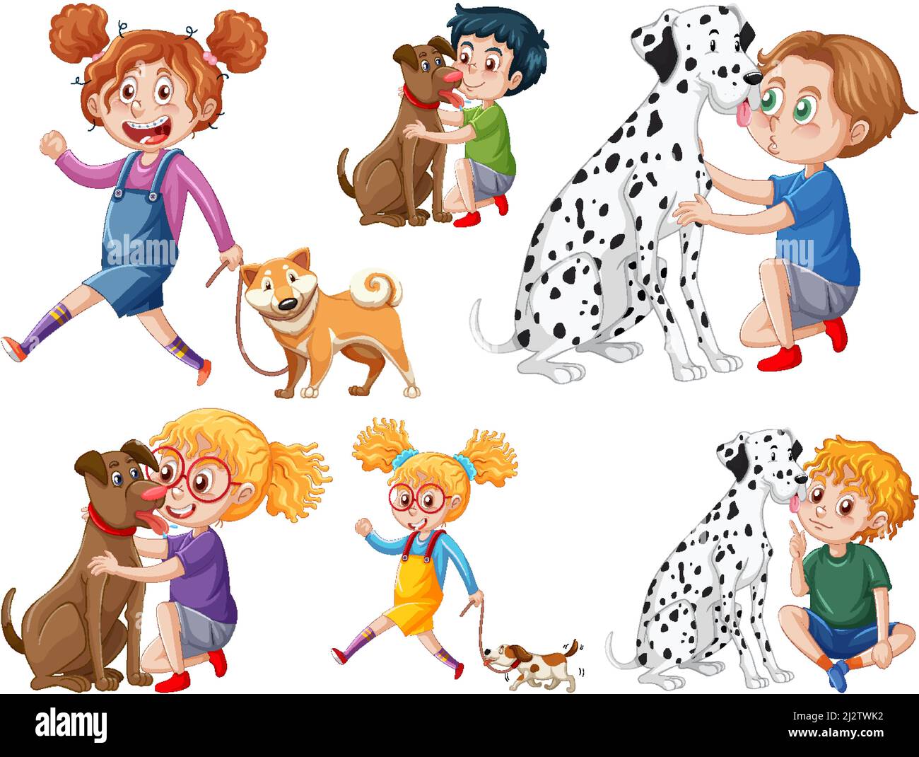 Set of young people doing different actions illustration Stock Vector ...