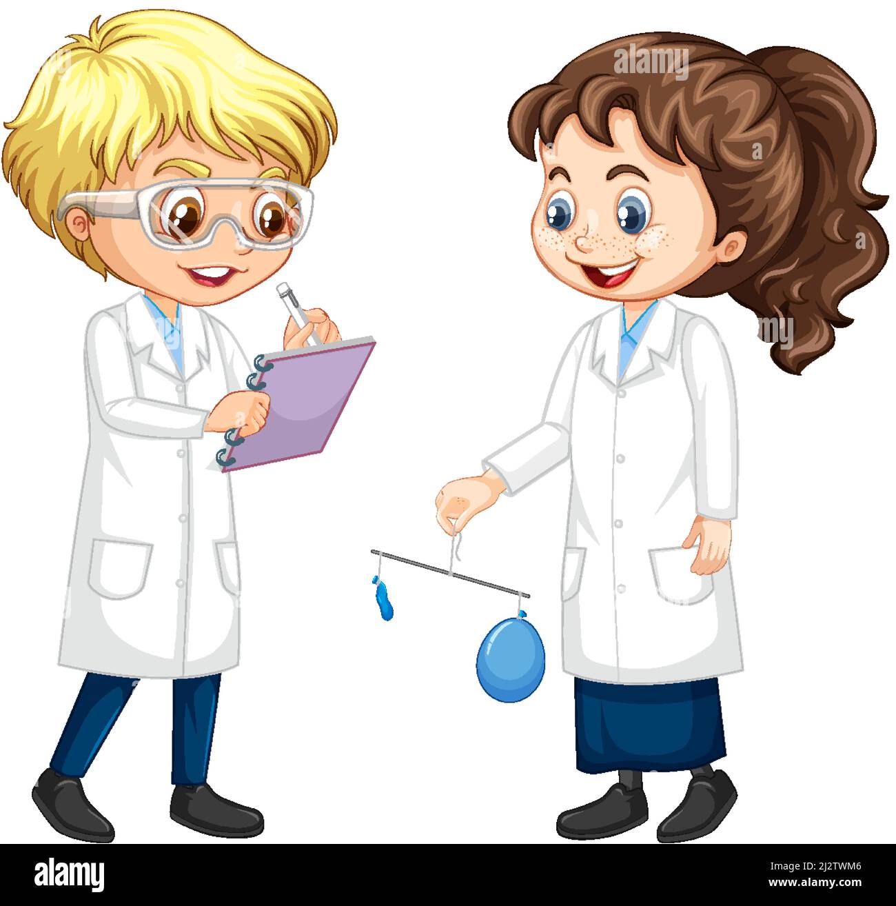 Scientist kids cartoon character illustration Stock Vector Image & Art ...
