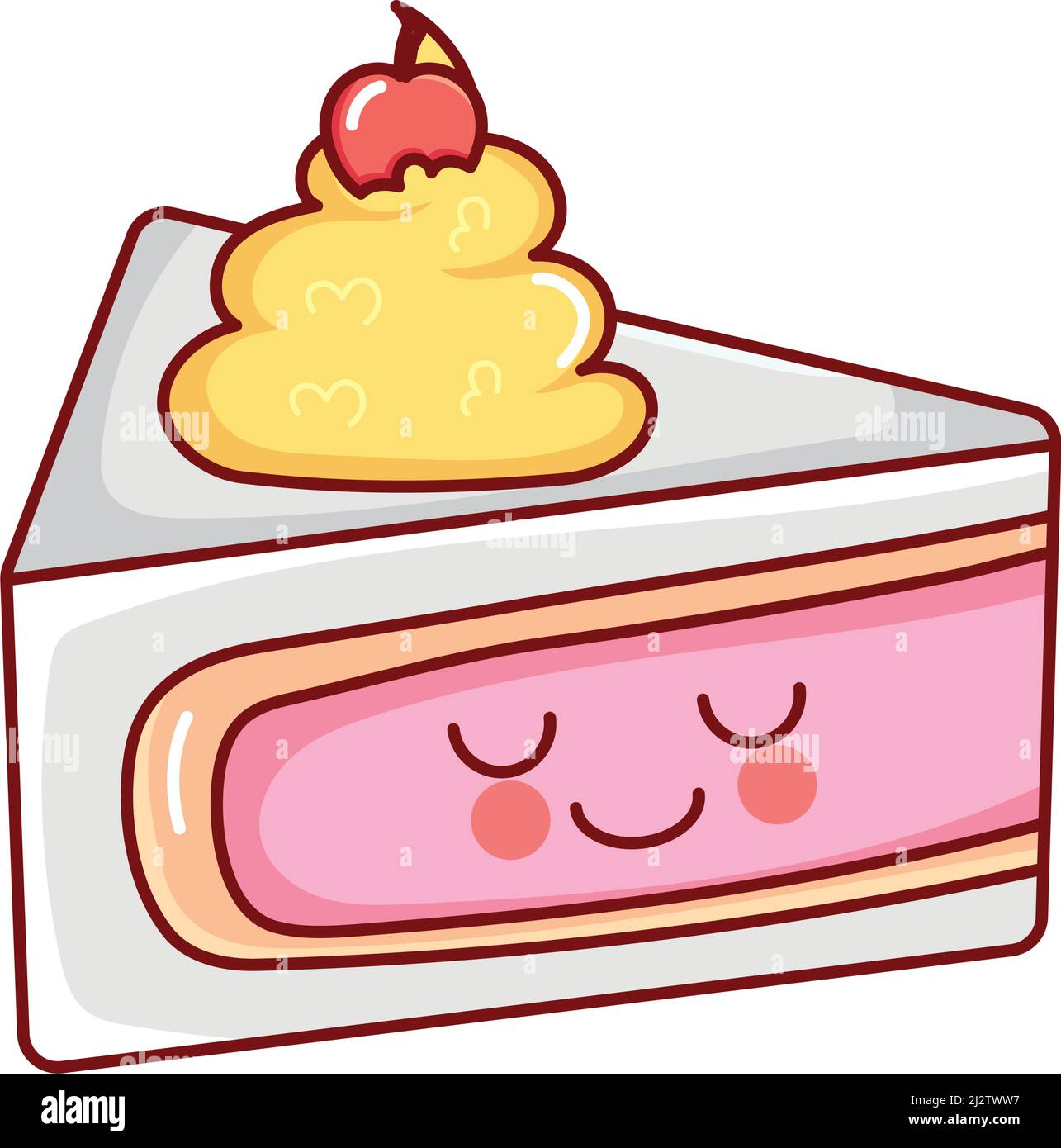 kawaii cake icon Stock Vector Image & Art - Alamy