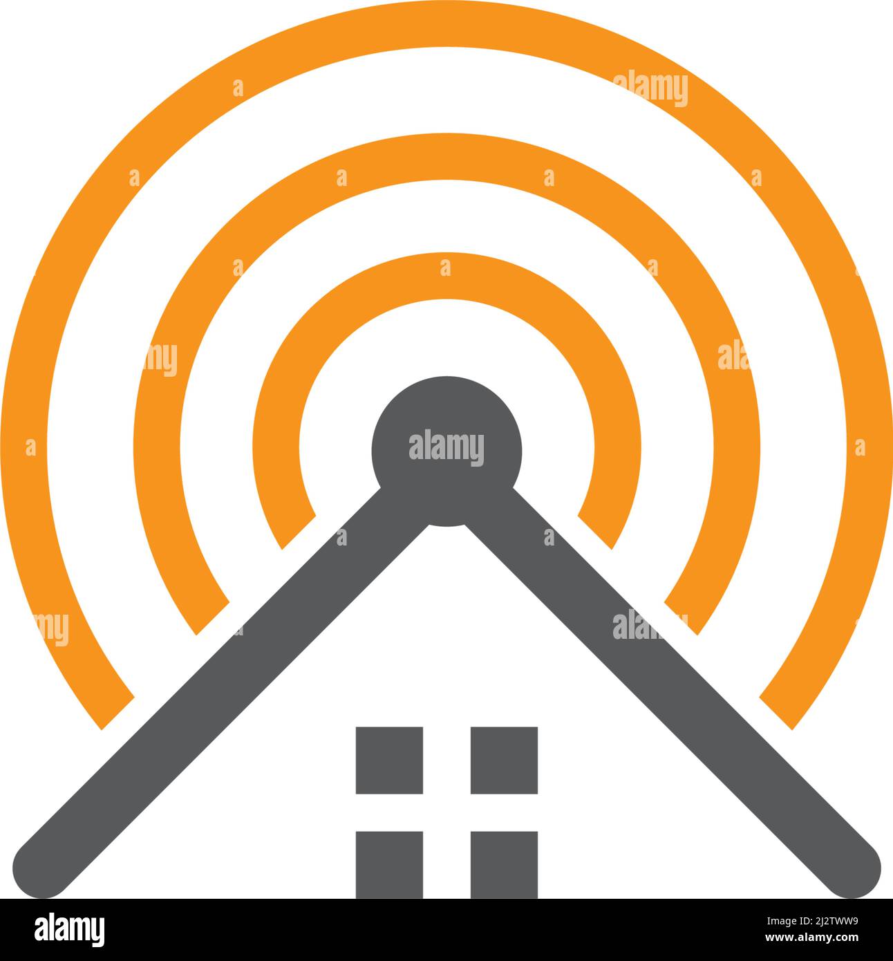 Wireless tower logo illustration vector icon flat design Stock Vector ...