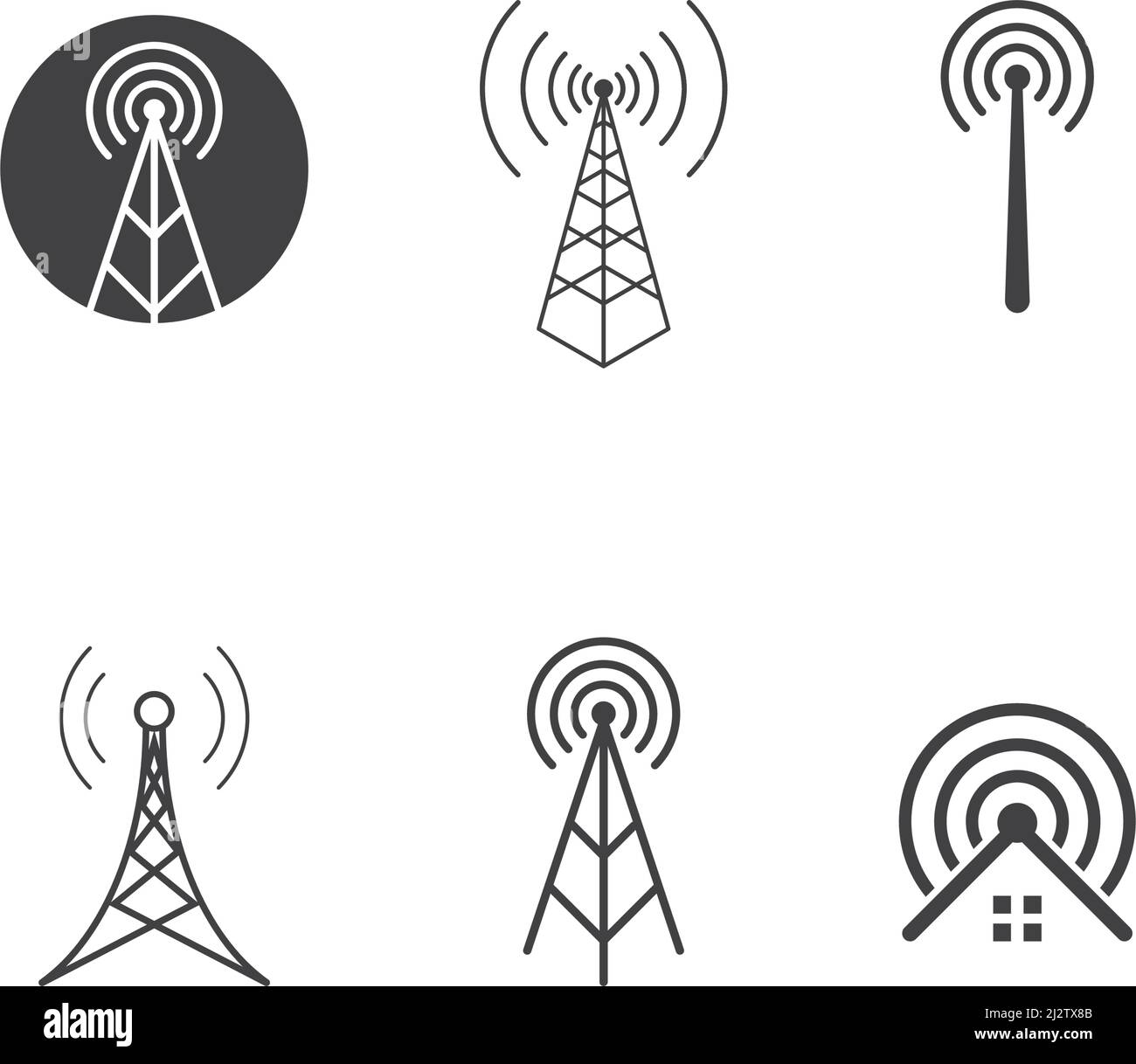 Wireless tower logo illustration vector icon flat design Stock Vector ...