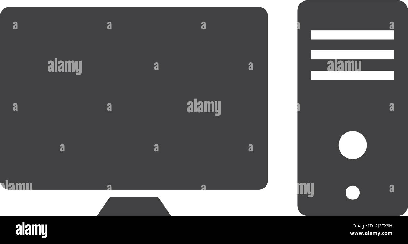 Monitor computer icon vector flat design Stock Vector Image & Art - Alamy