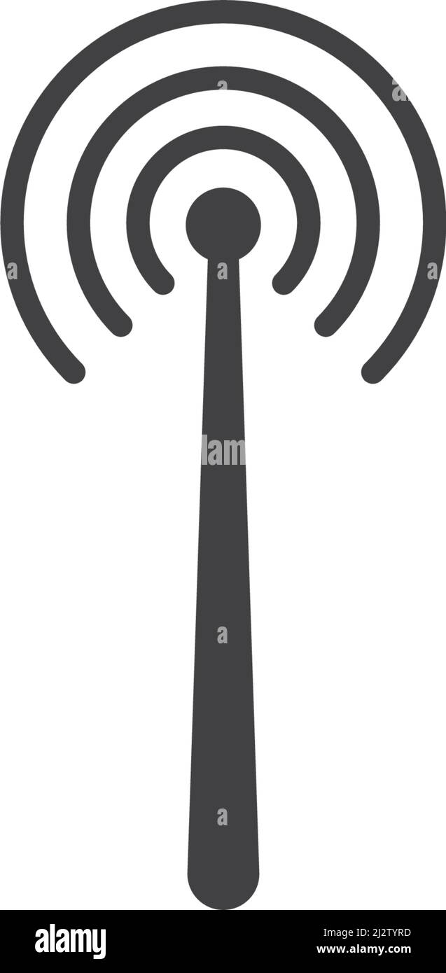 Wireless tower logo illustration vector icon flat design Stock Vector ...