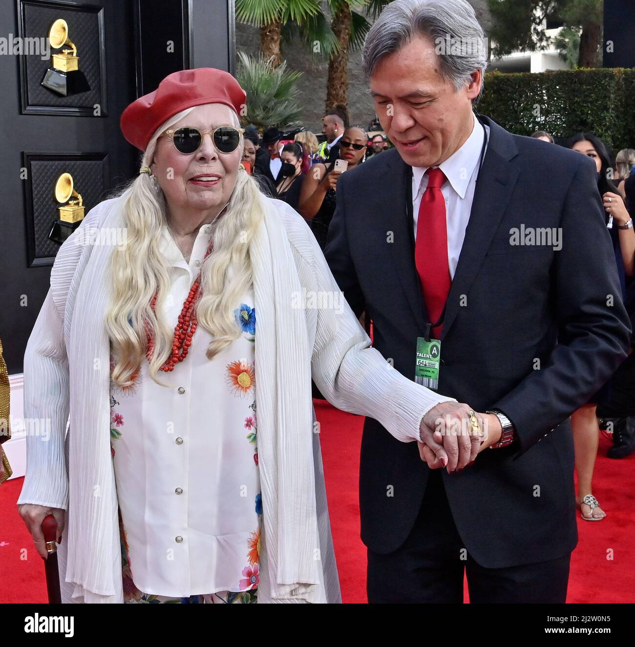 Las Vegas, United States. 3rd Apr, 2022. Joni Mitchell arrives for the ...