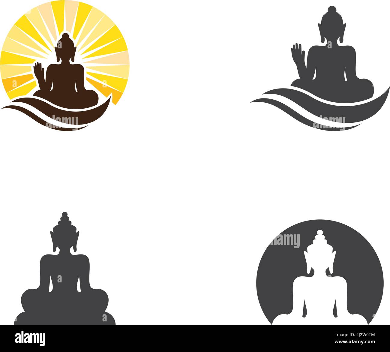 Buddha statue logo vector flat design template Stock Vector Image & Art ...