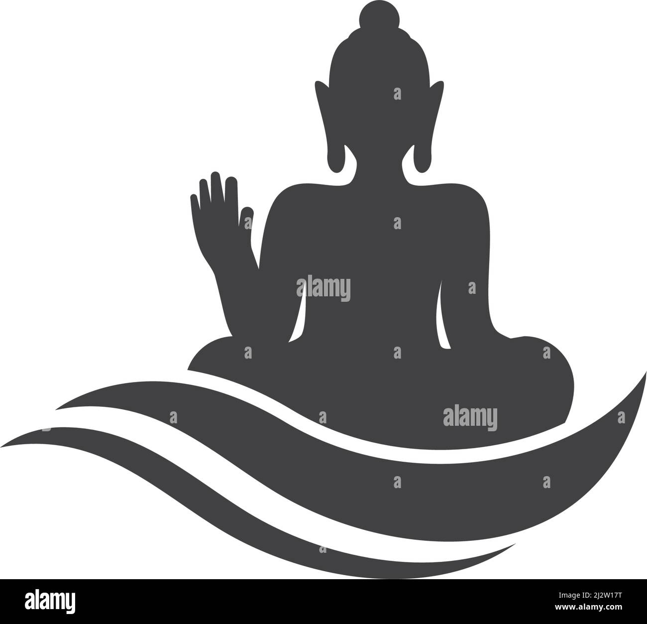 Buddha statue logo vector flat design template Stock Vector Image & Art ...