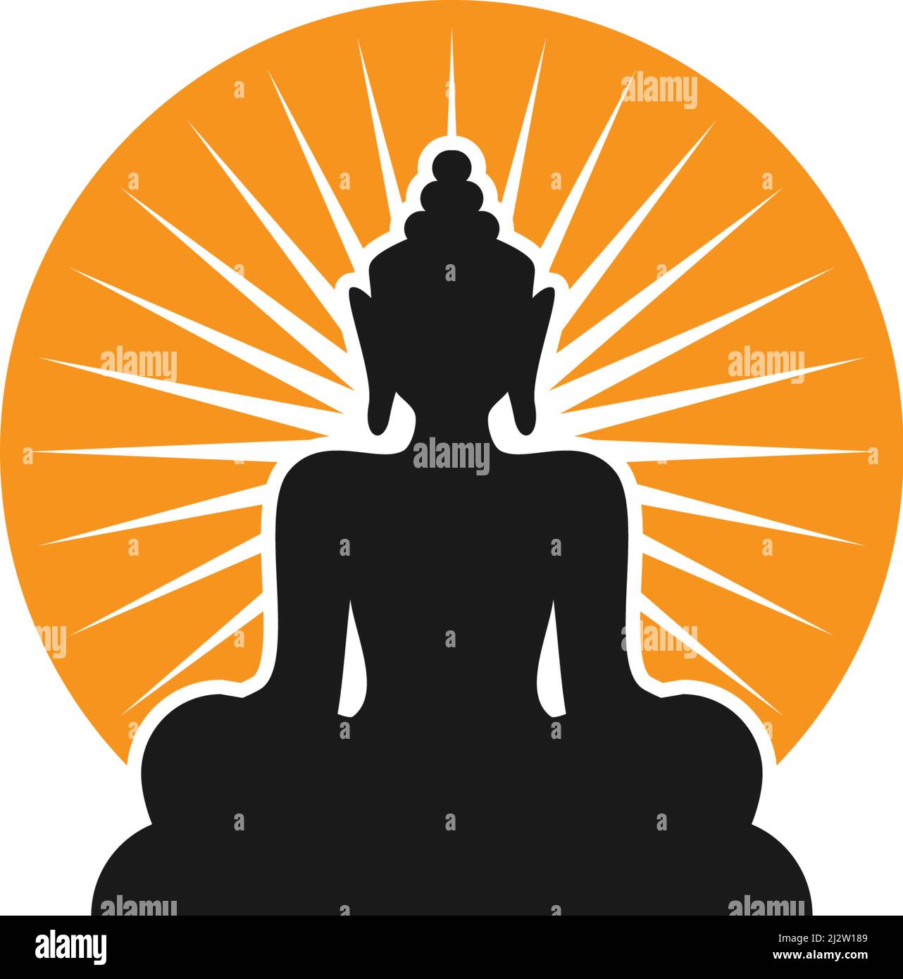 Buddha statue logo vector flat design template Stock Vector Image & Art ...