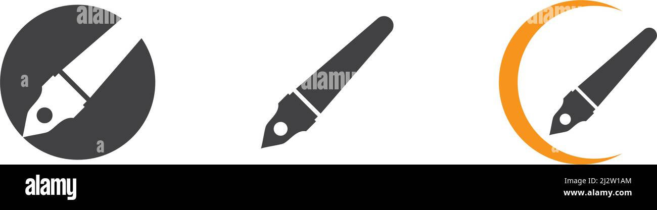 Pen logo illustration vector flat design Stock Vector Image & Art - Alamy