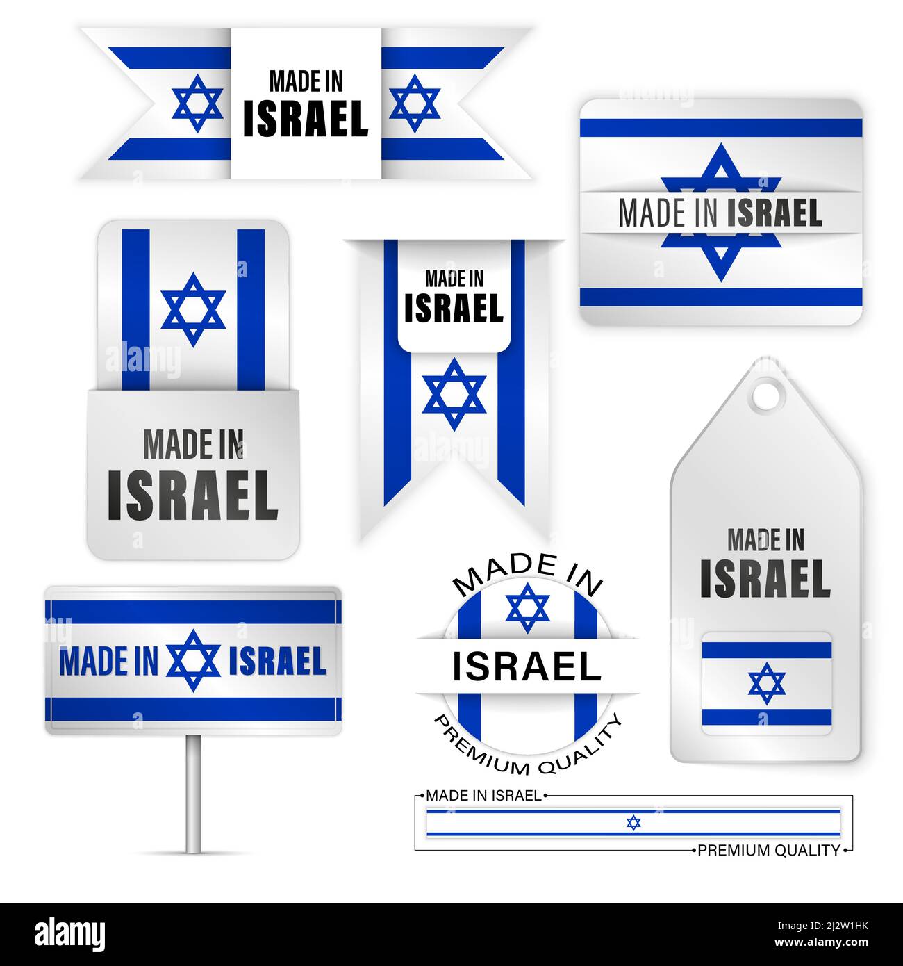 Made in Israel graphics and labels set. Some elements of impact for the ...