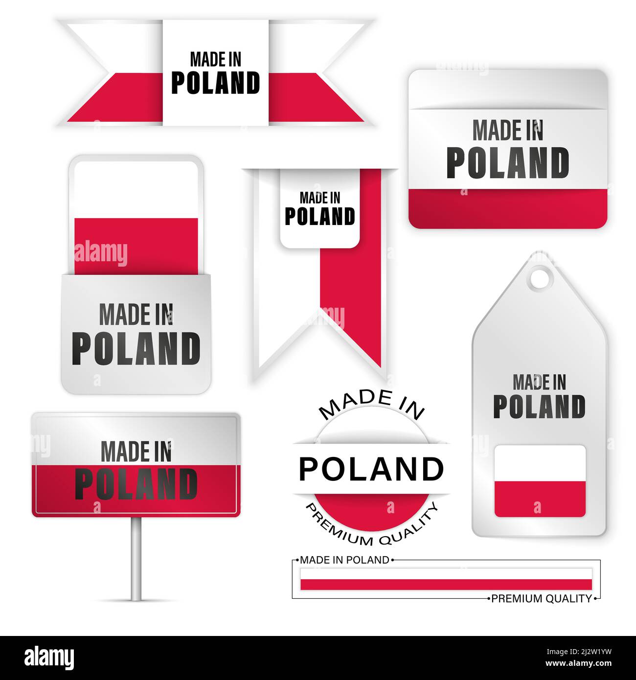 Made in Poland graphics and labels set. Some elements of impact for the ...