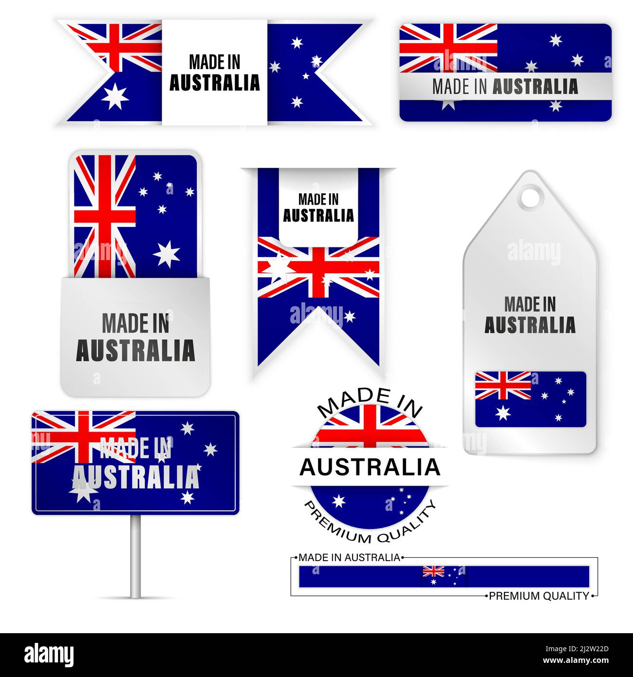 Made in Australia graphics and labels set. Some elements of impact for ...