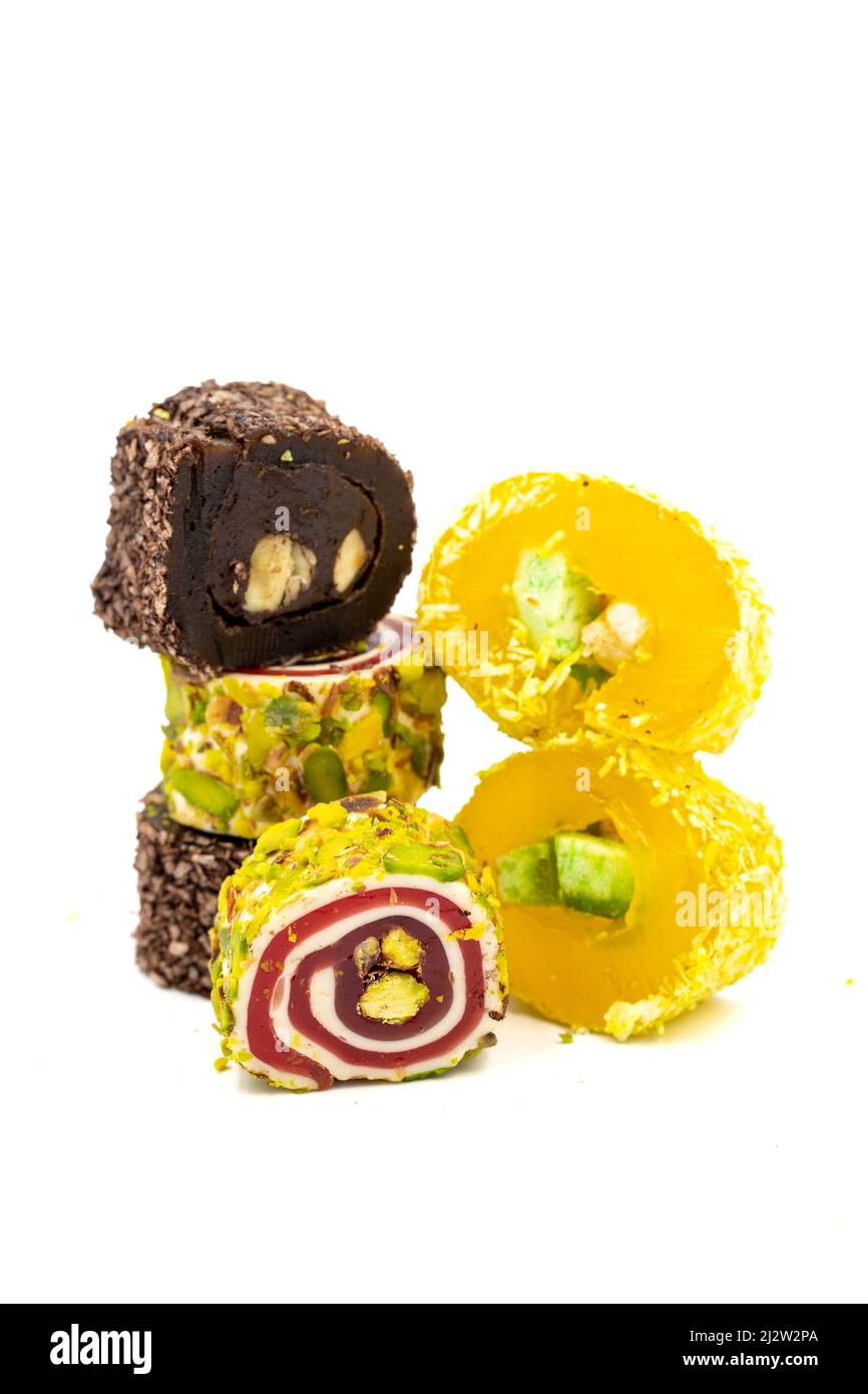 Turkish delight rahat lokum rose Cut Out Stock Images & Pictures - Alamy