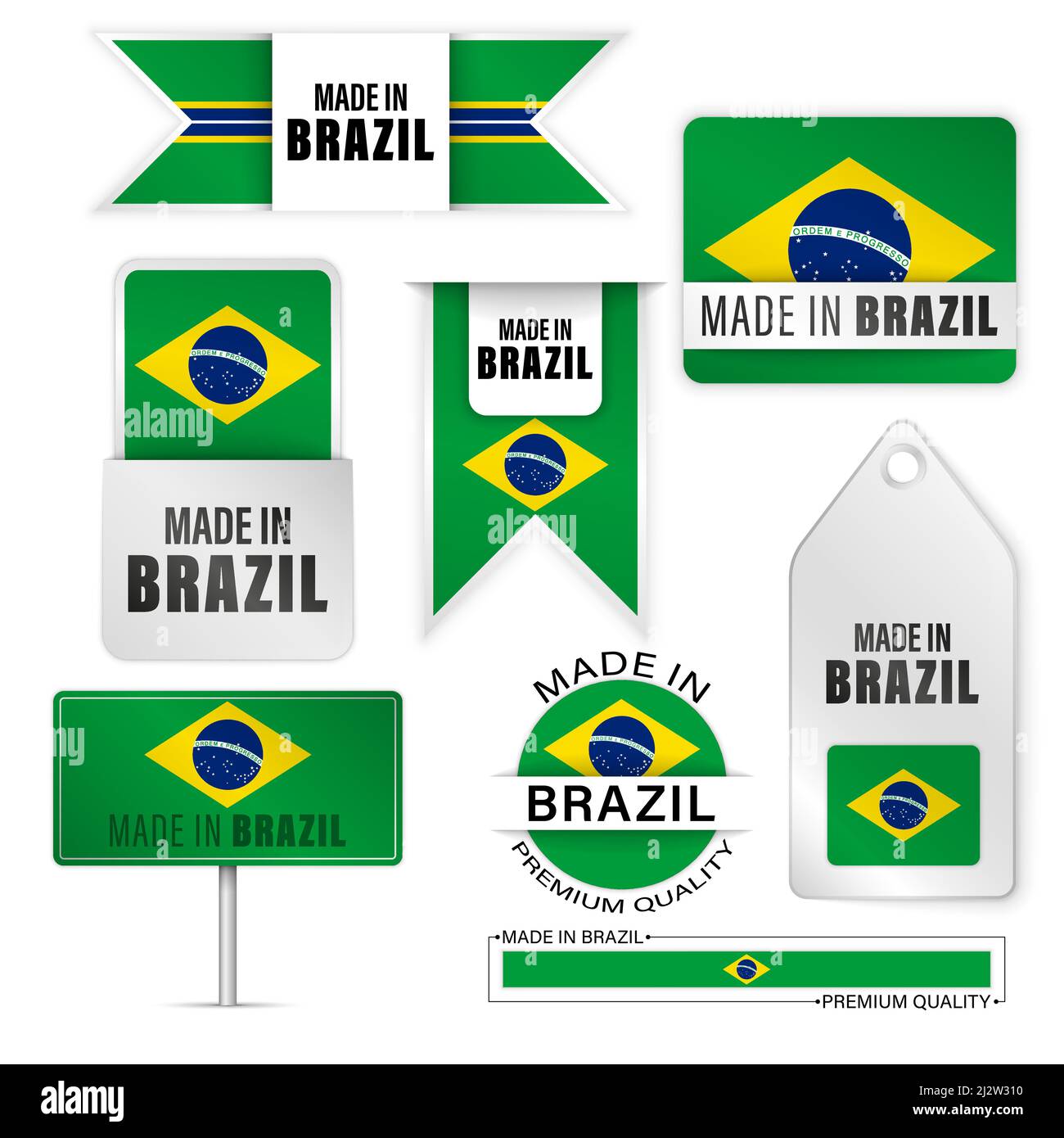 Made in Brazil graphics and labels set. Some elements of impact for the ...