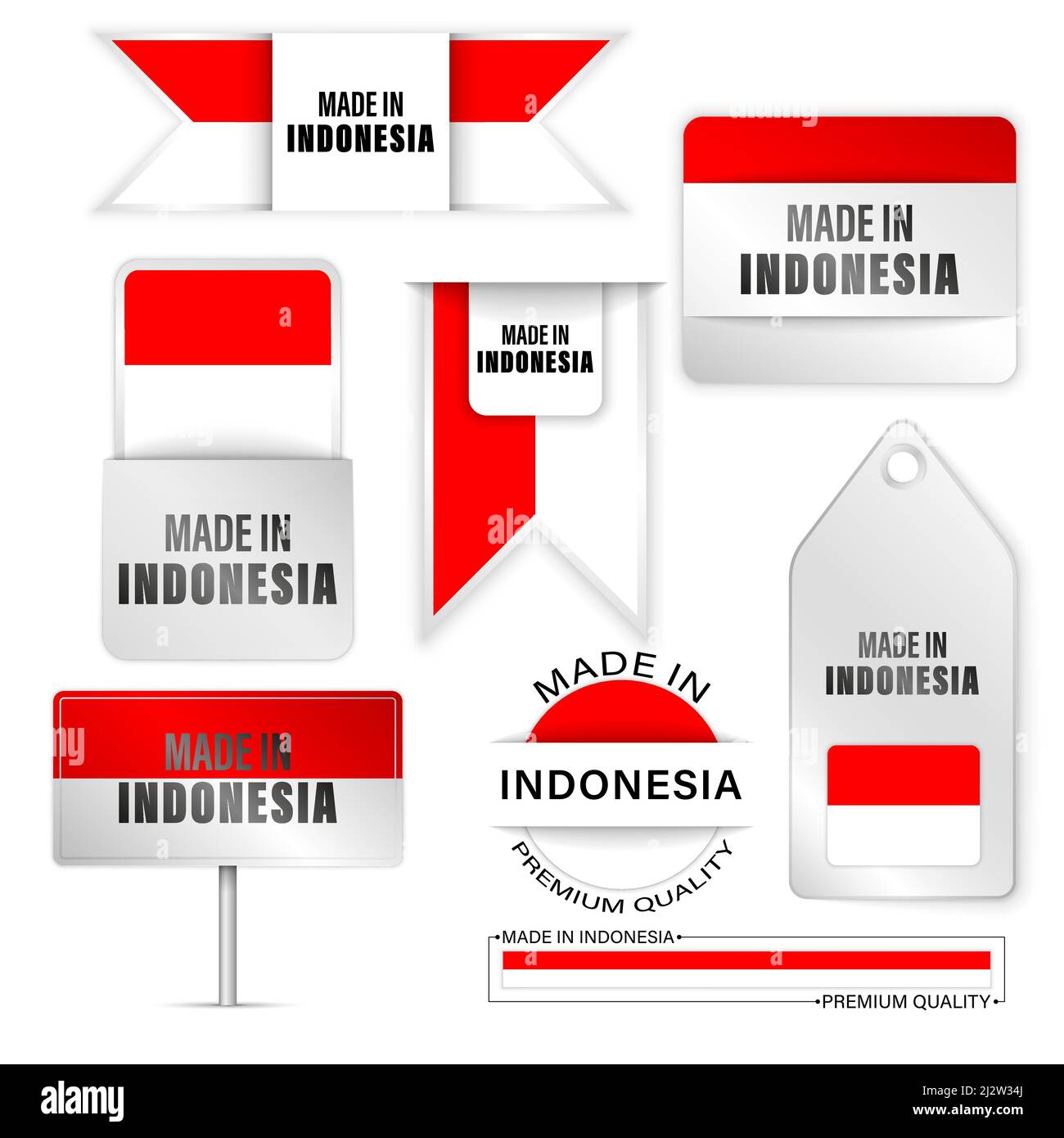 Made in Indonesia graphics and labels set. Some elements of impact for ...