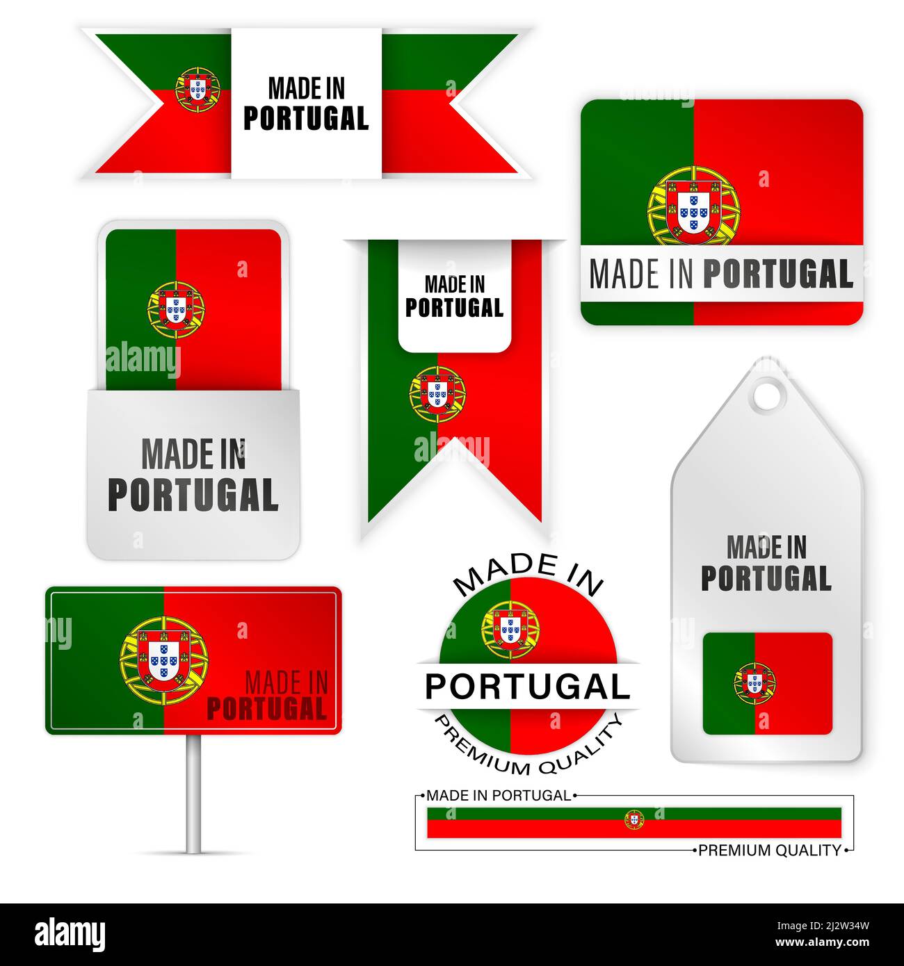 Made in Portugal graphics and labels set. Some elements of impact for ...