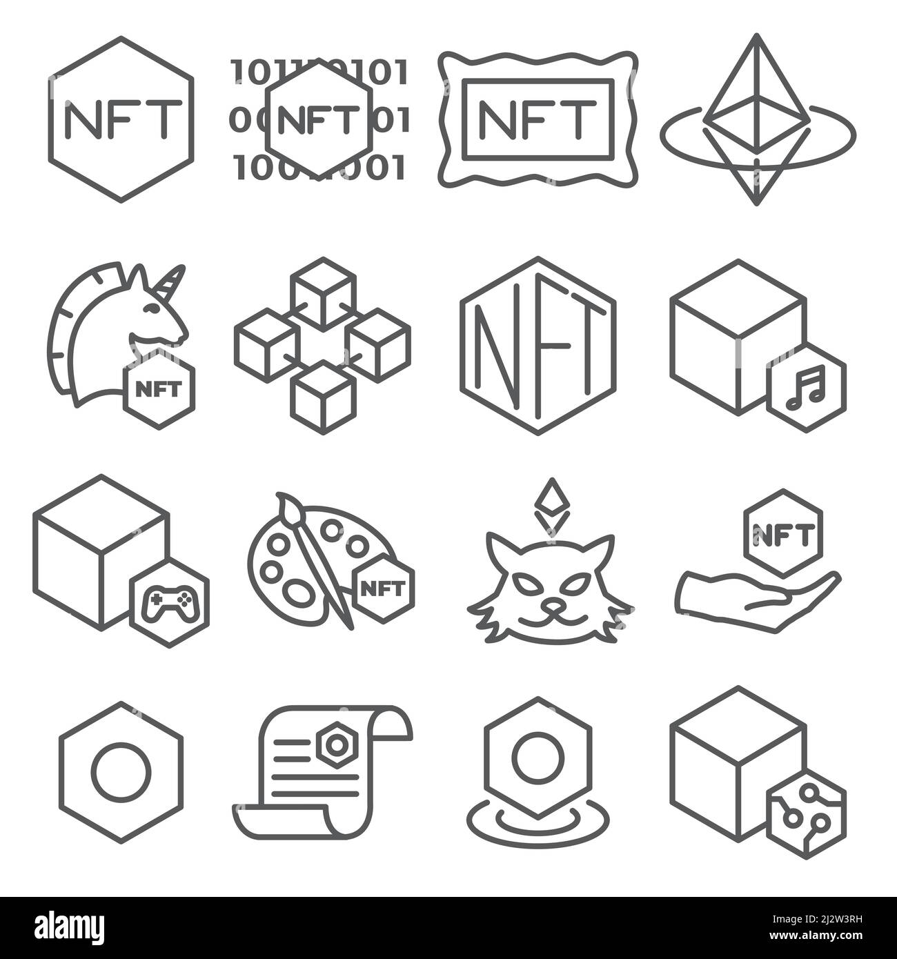 Decentralized finance vector line Cut Out Stock Images & Pictures - Alamy