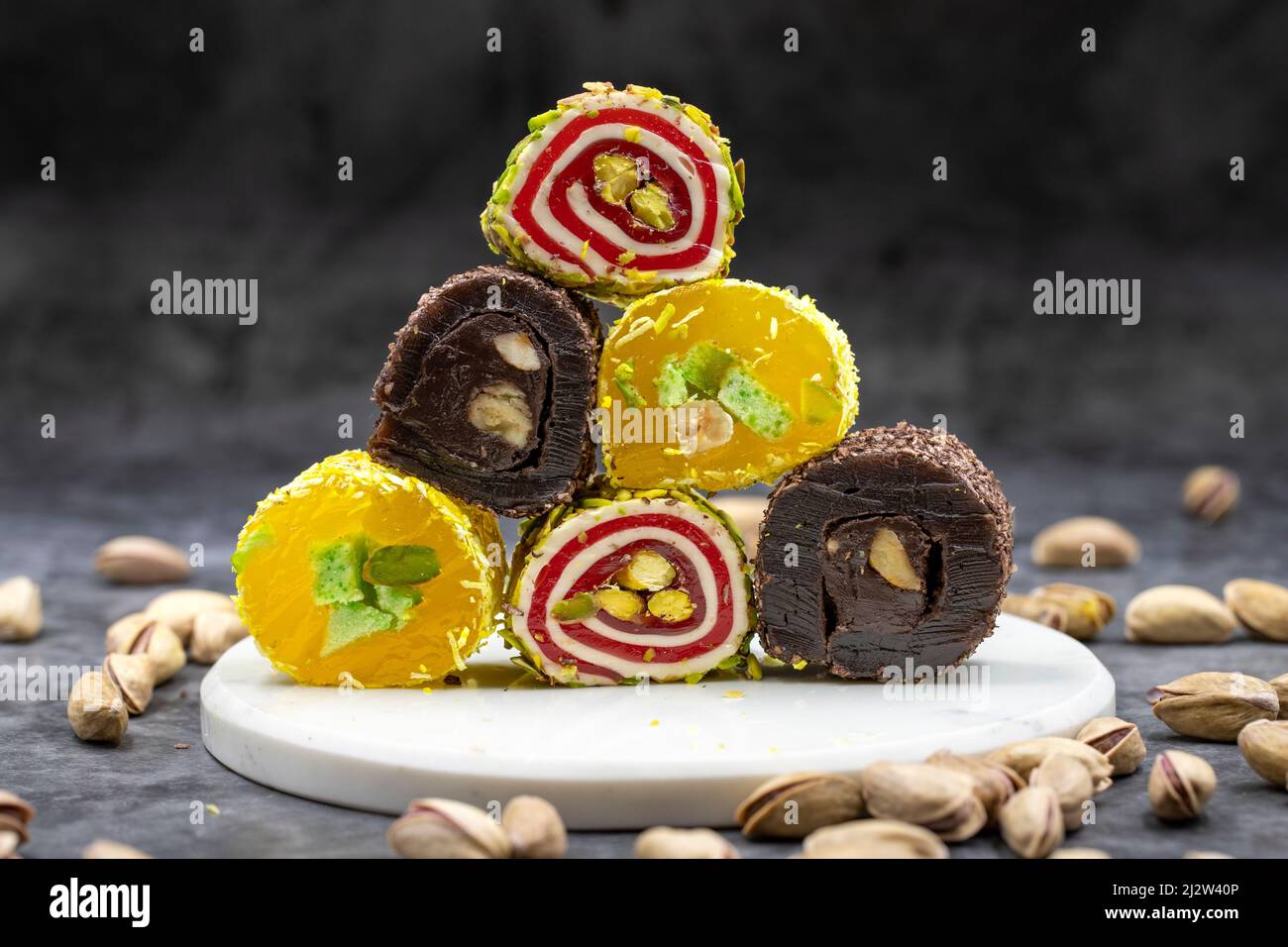Turkish delight rahat lokum assortment hi-res stock photography and ...