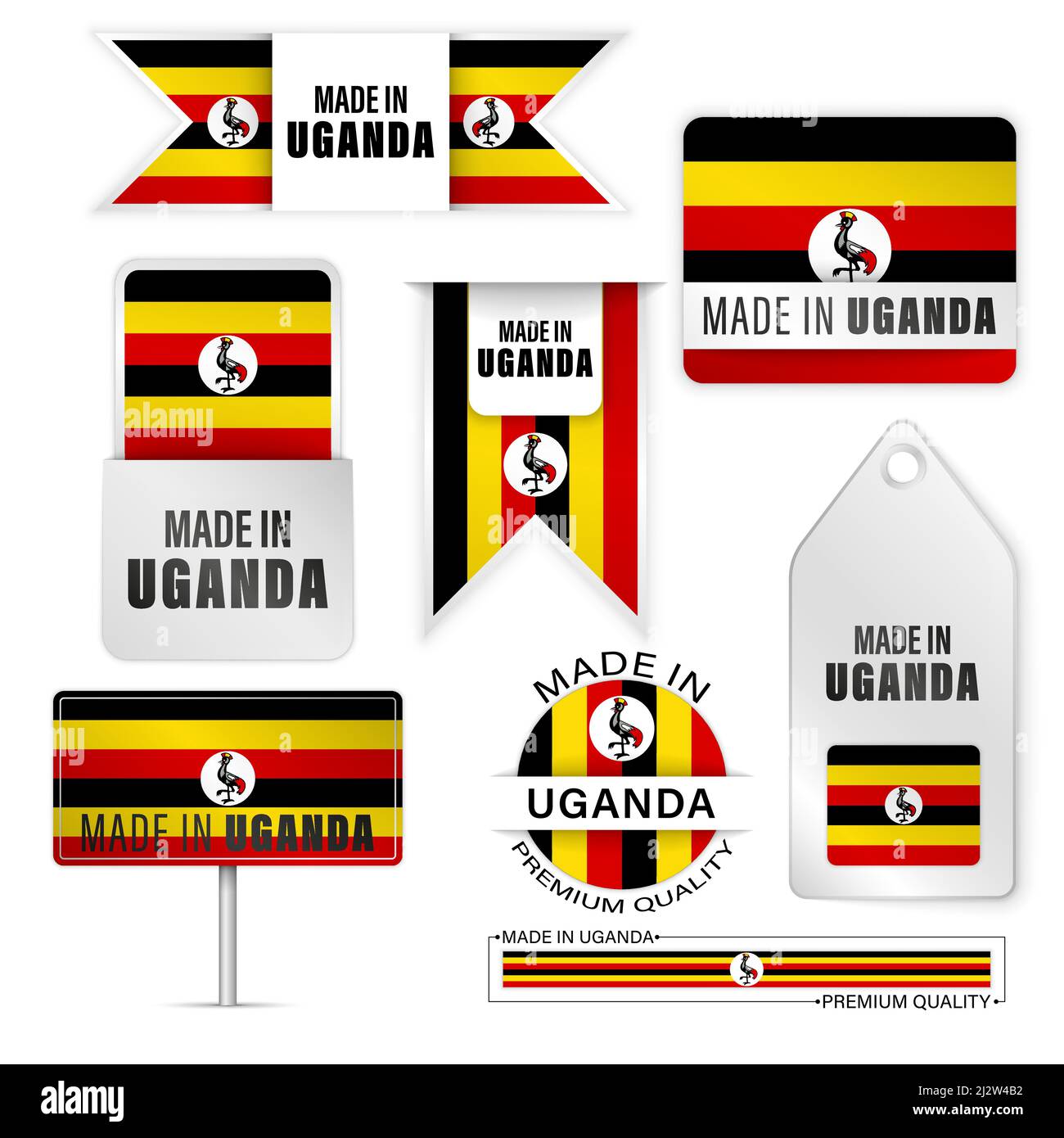 Made in Uganda graphics and labels set. Some elements of impact for the ...