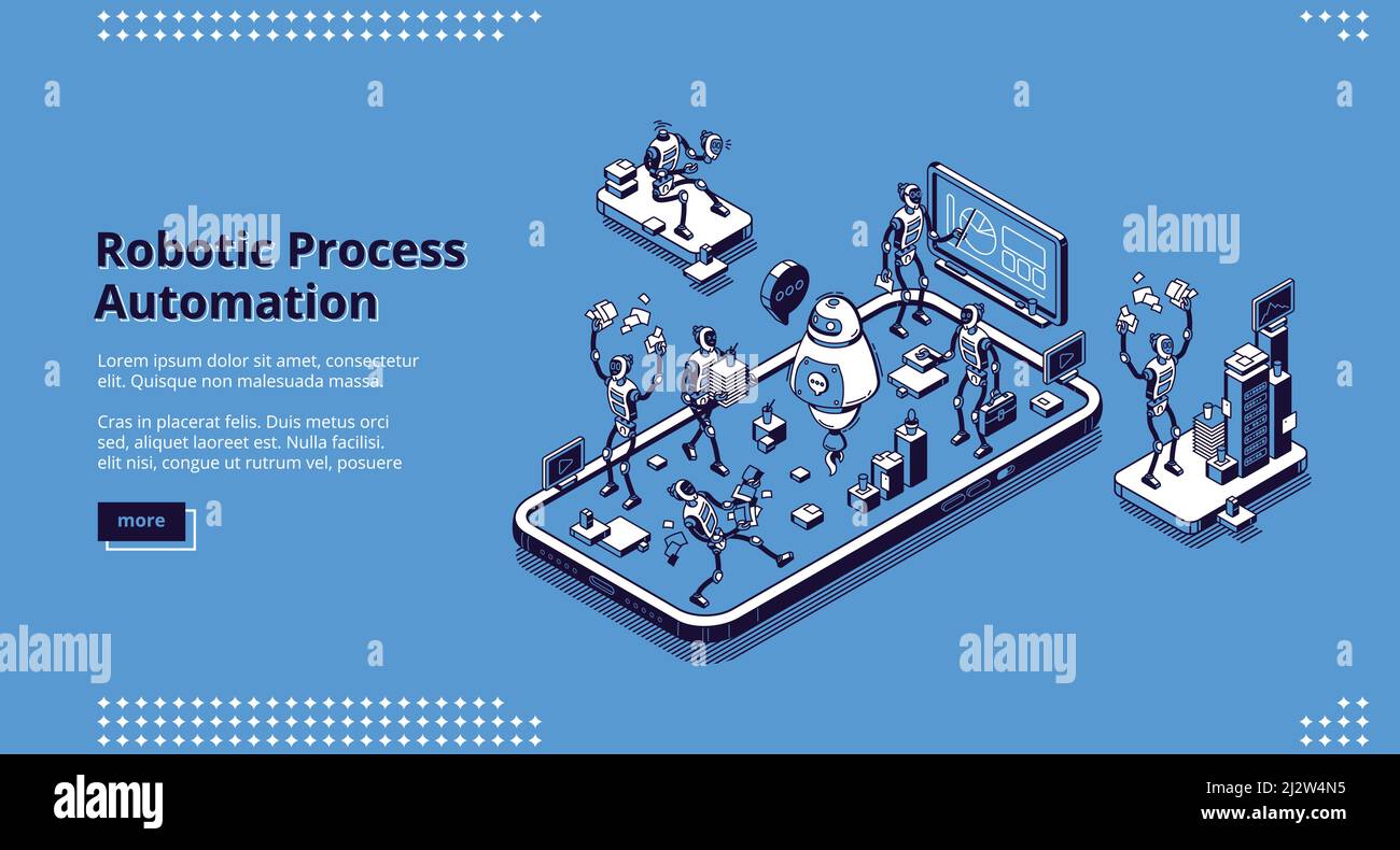 Robotic process automation banner. Innovation technologies of ...